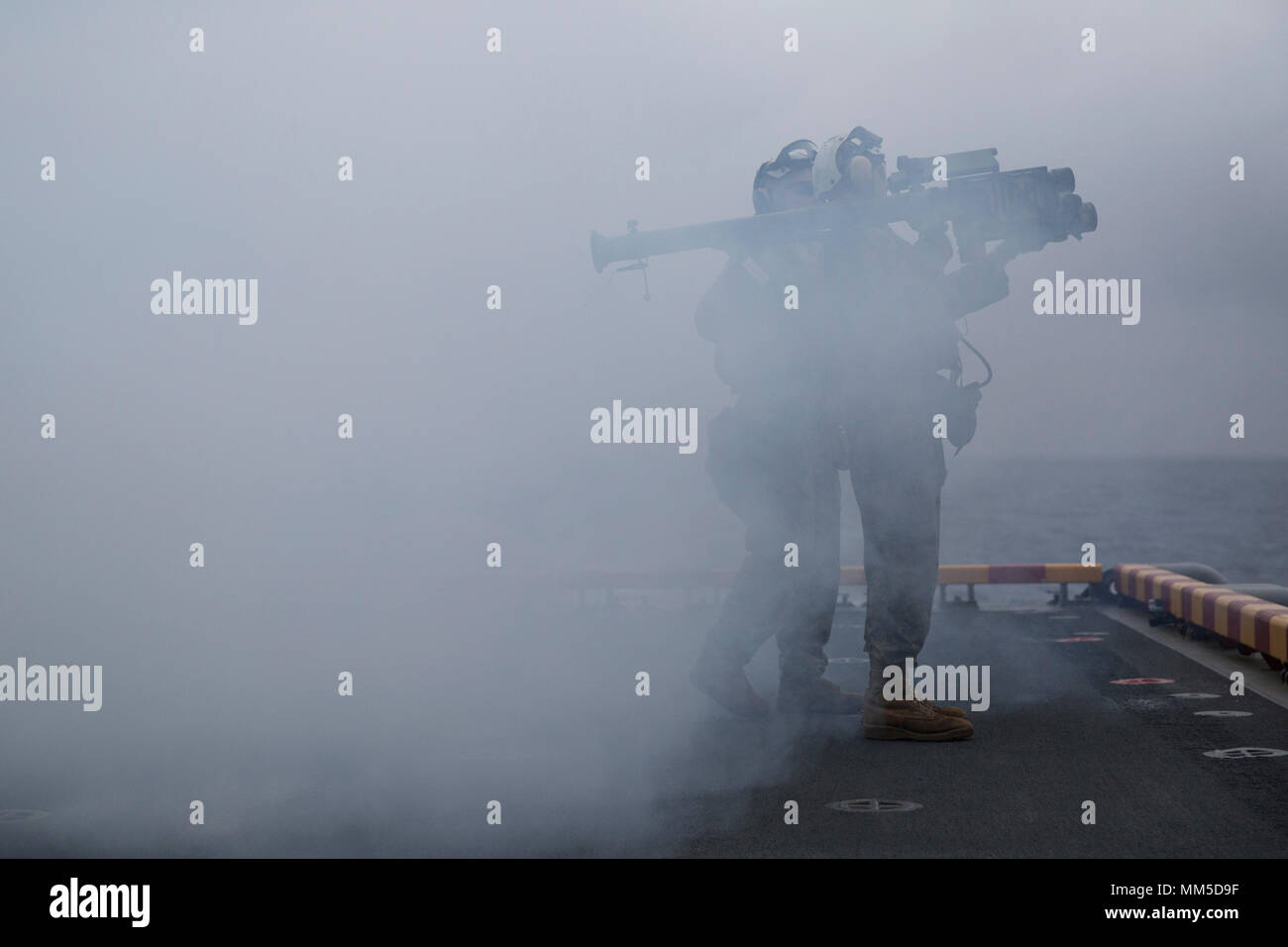 Low altitude air defense gunners launch a simulated missile from the ...