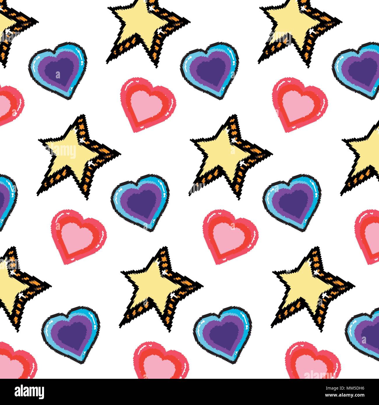 sparkly star with hearts background design Stock Vector Image & Art - Alamy