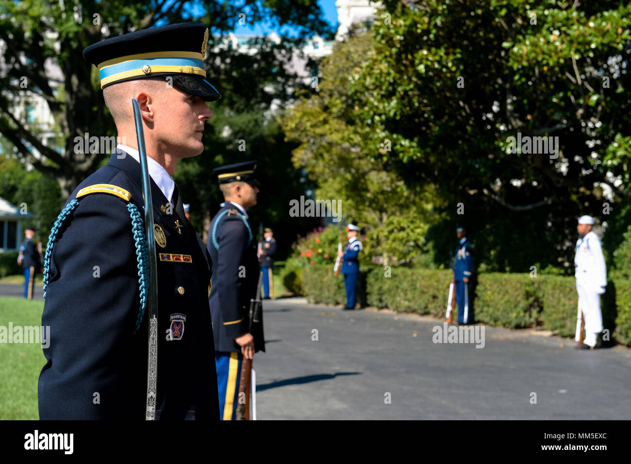An Armed Forces Full Honor Cordon is held during an ambassador's ...
