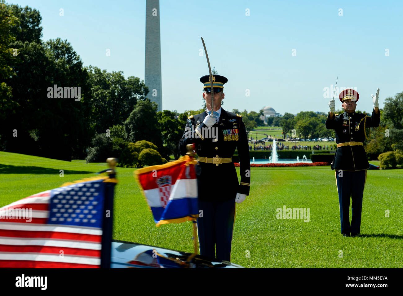 An Armed Forces Full Honor Cordon is held during an ambassador's ...