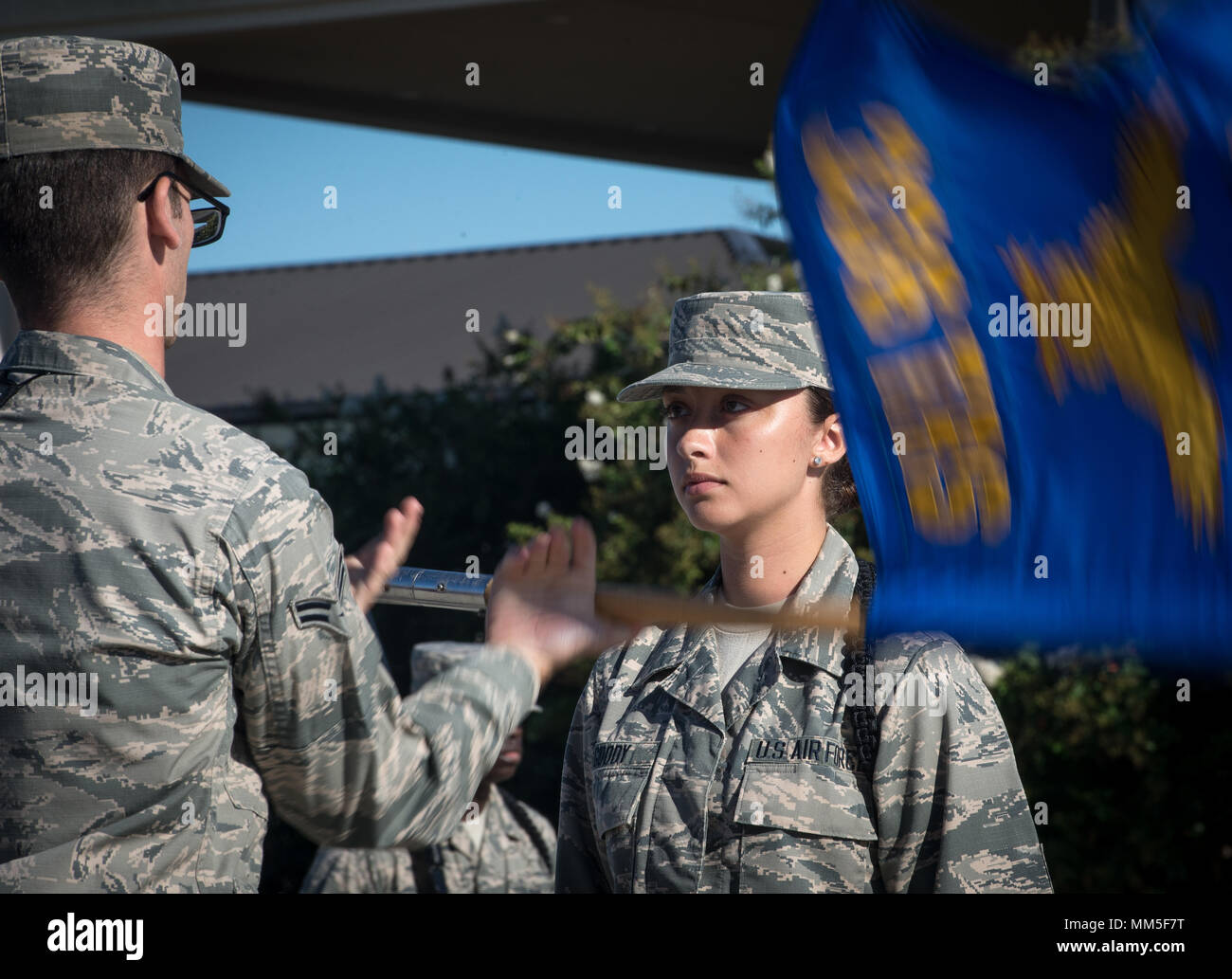 Student Airmen from the 336th Training Squadron drill team posts their ...