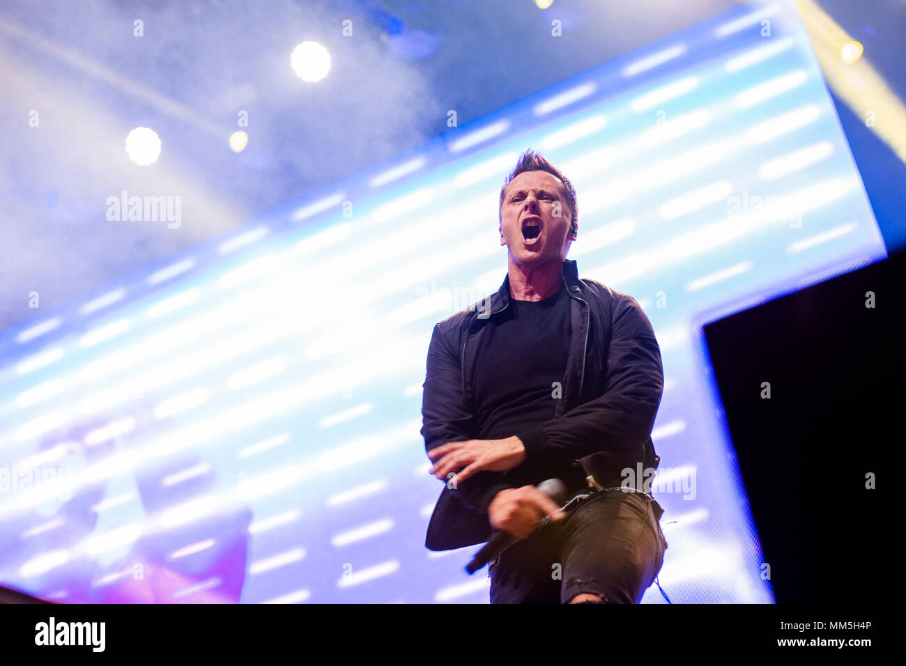 Norway, Bergen - April 30, 2018. The English boy band Five performs a ...