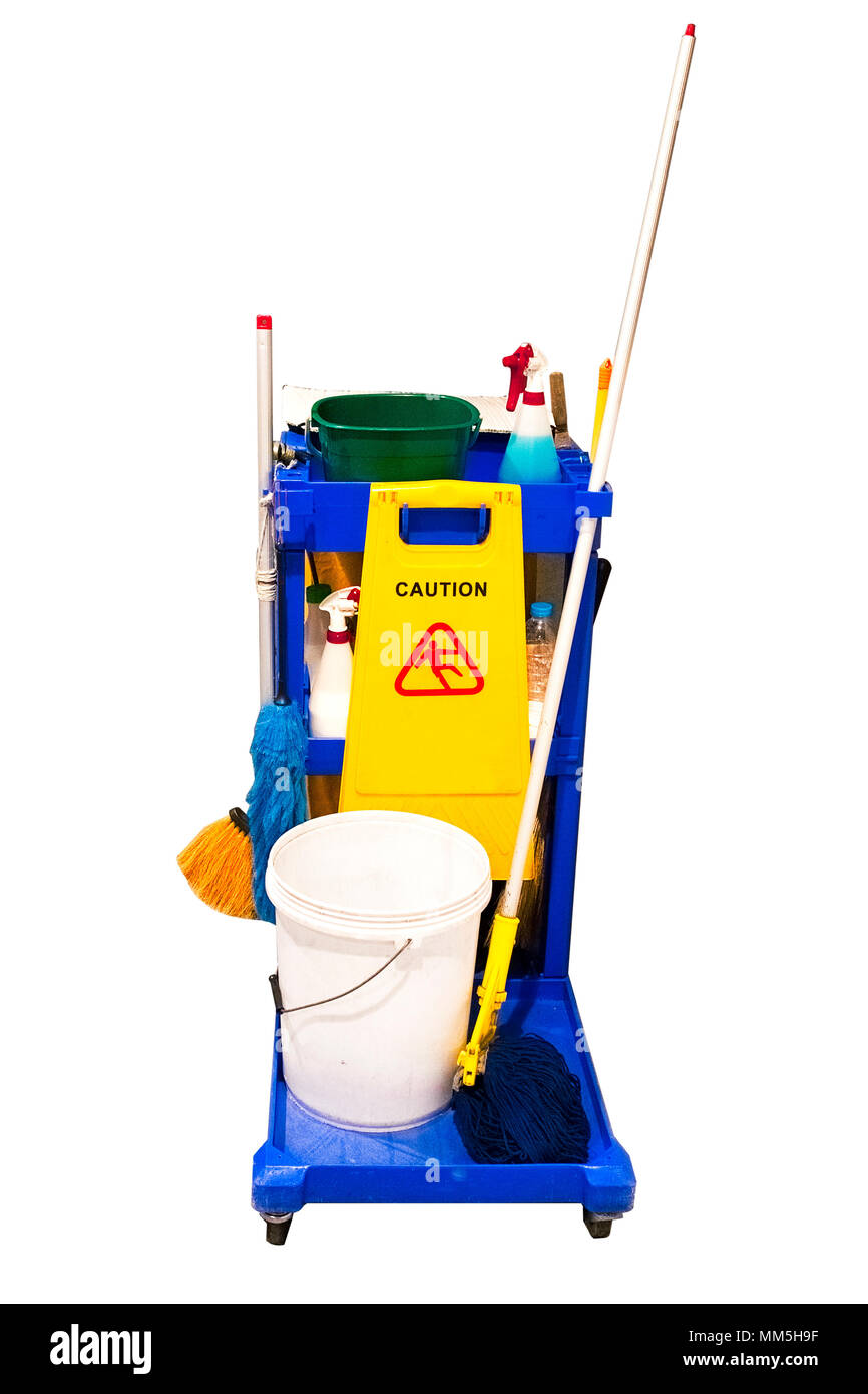 Janitorial and cleaning cart hi-res stock photography and images - Alamy