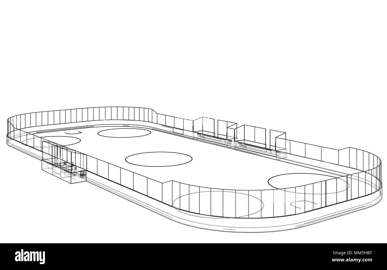 Ice hockey area outline. Vector Stock Vector Image & Art - Alamy