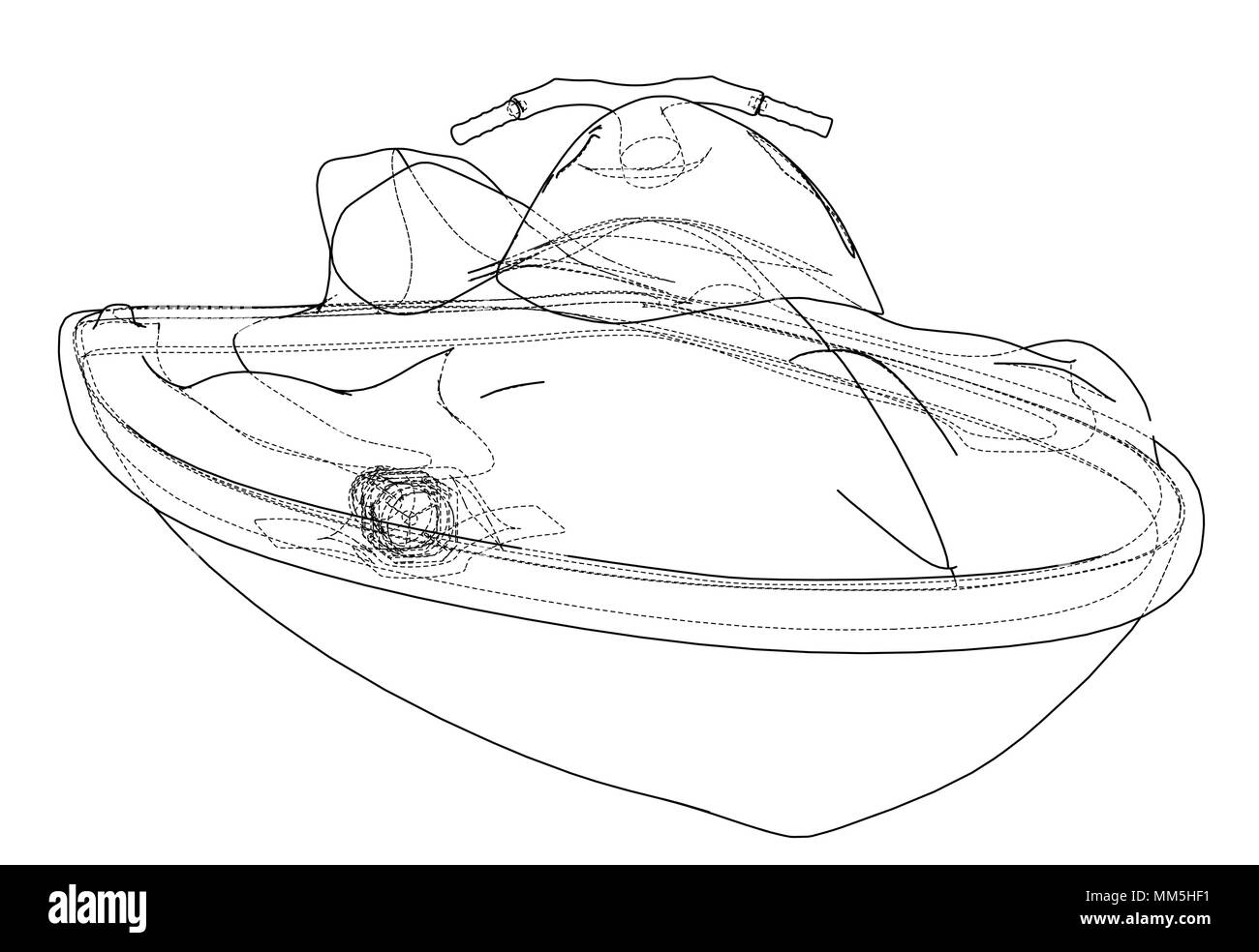 Jet ski sketch. Vector Stock Vector Image & Art - Alamy