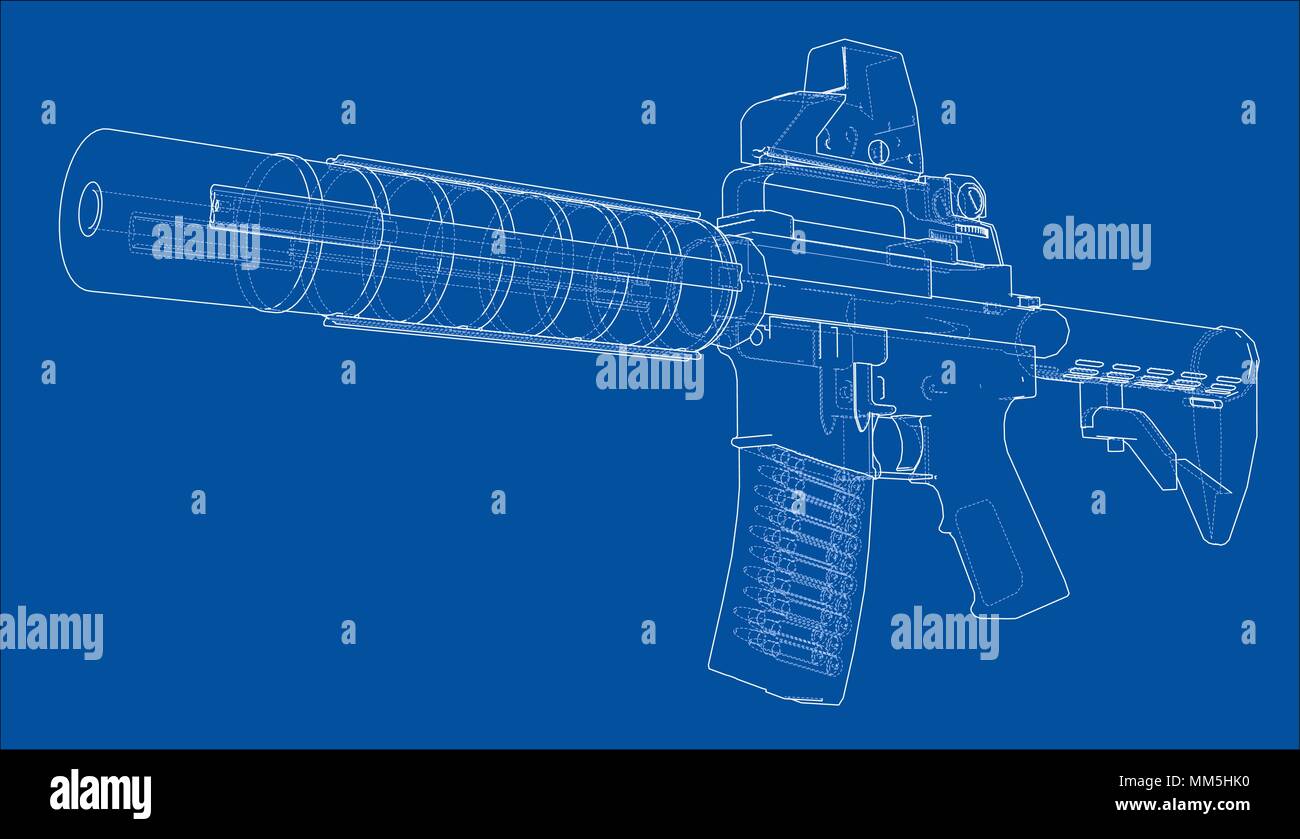 Machine Gun. Vector Stock Vector Image & Art - Alamy