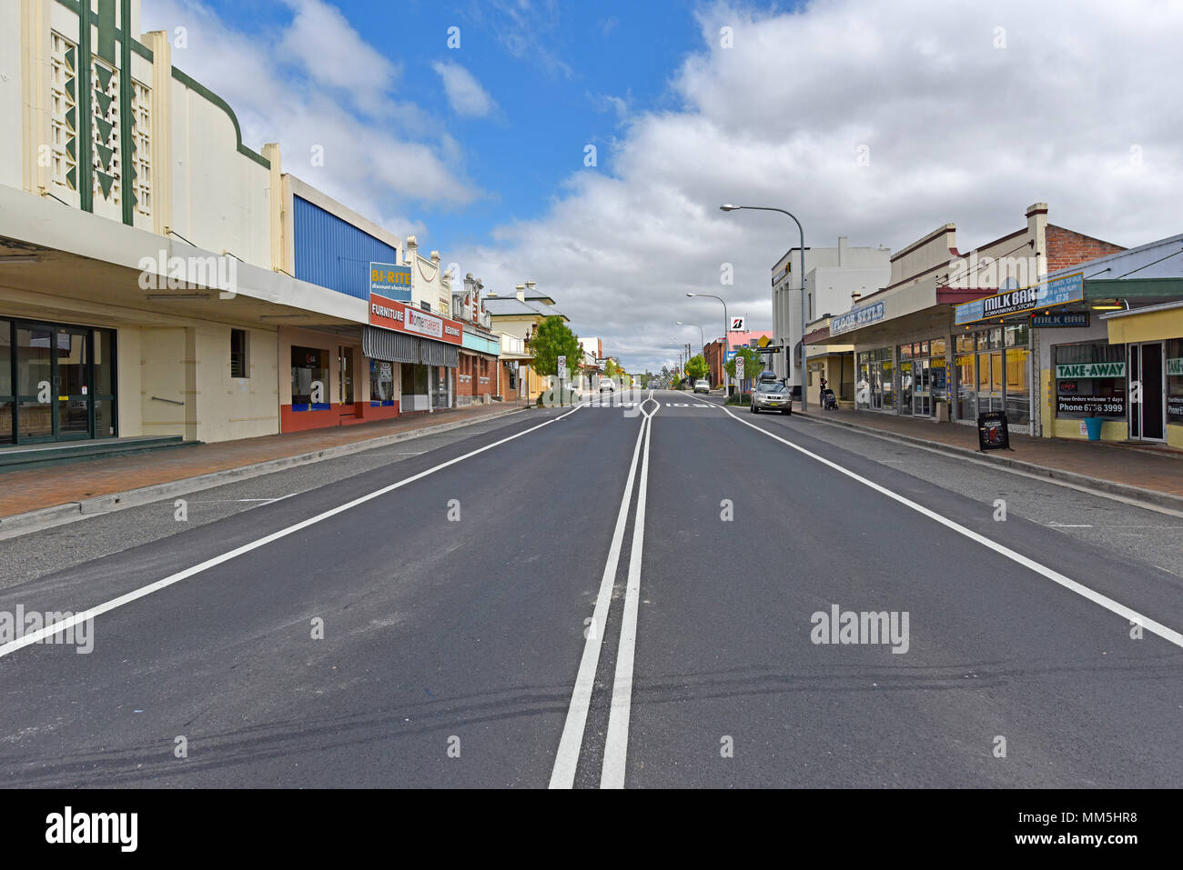 view down the main street of tenterfield, the home of federation from ...