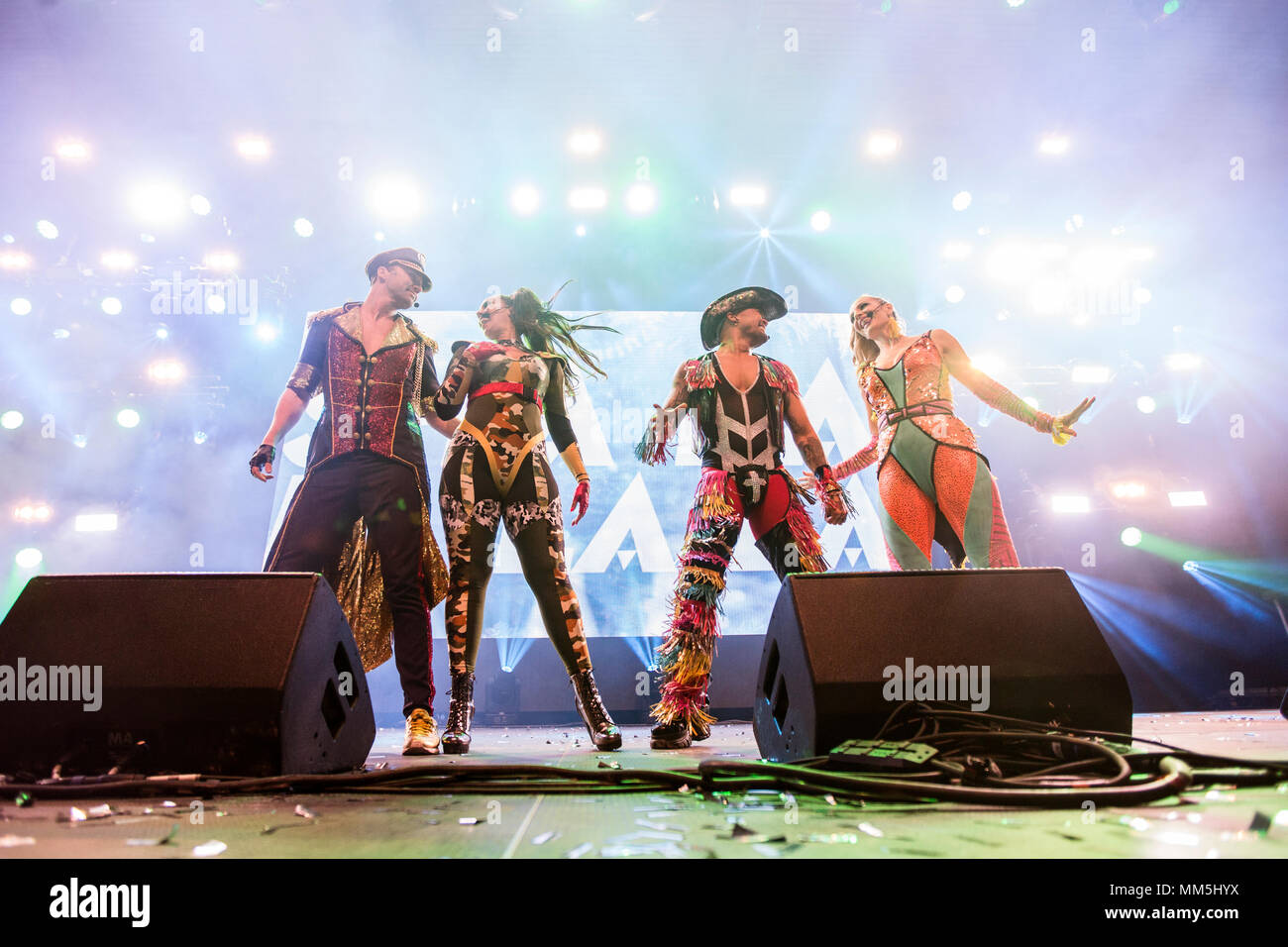 Norway, Bergen - April 30, 2018. The Dutch Eurodance group Vengaboys ...