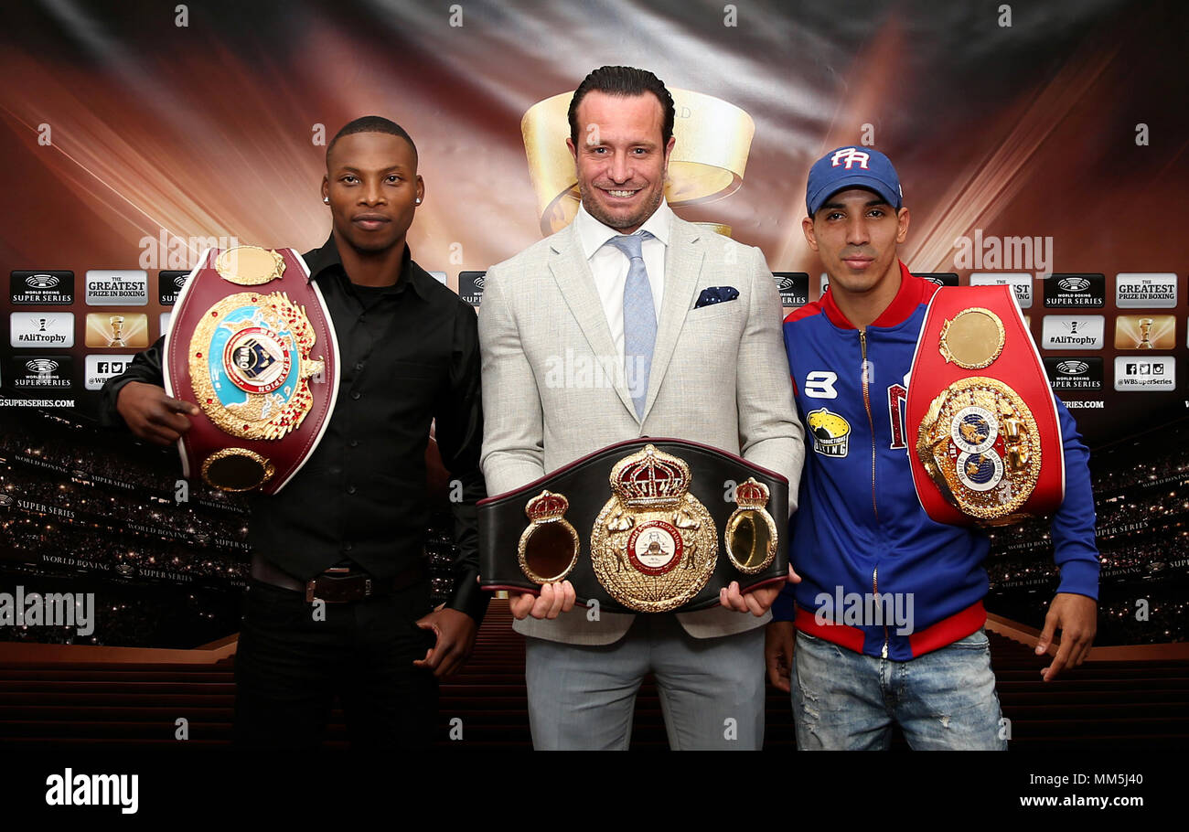 (Left to right) Zolani Tete, promoter Kalle Sauerland and Emmanuel ...
