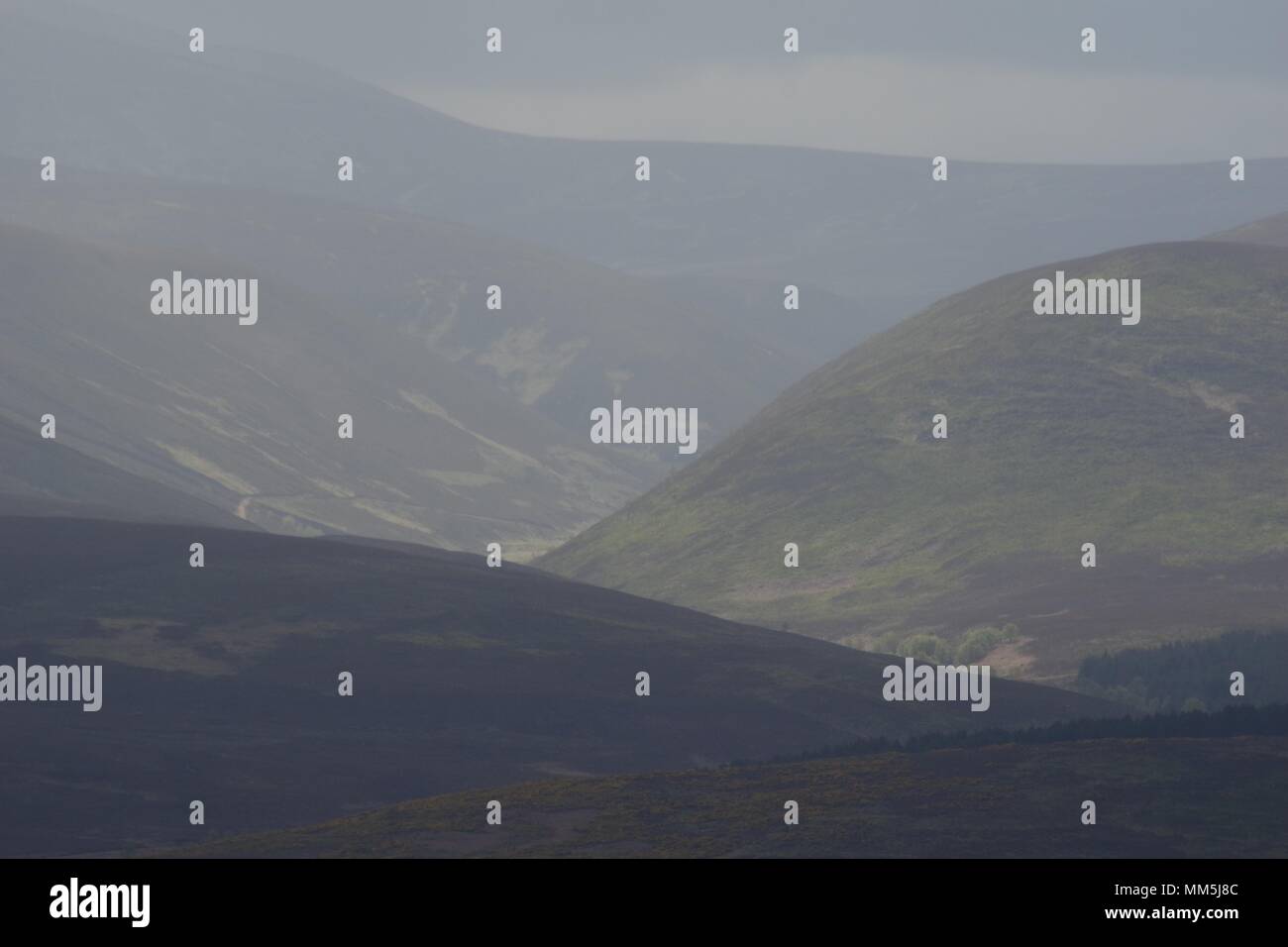 Scottish Mountains under Moody Stratus Cloud. View From Scotty Tower ...