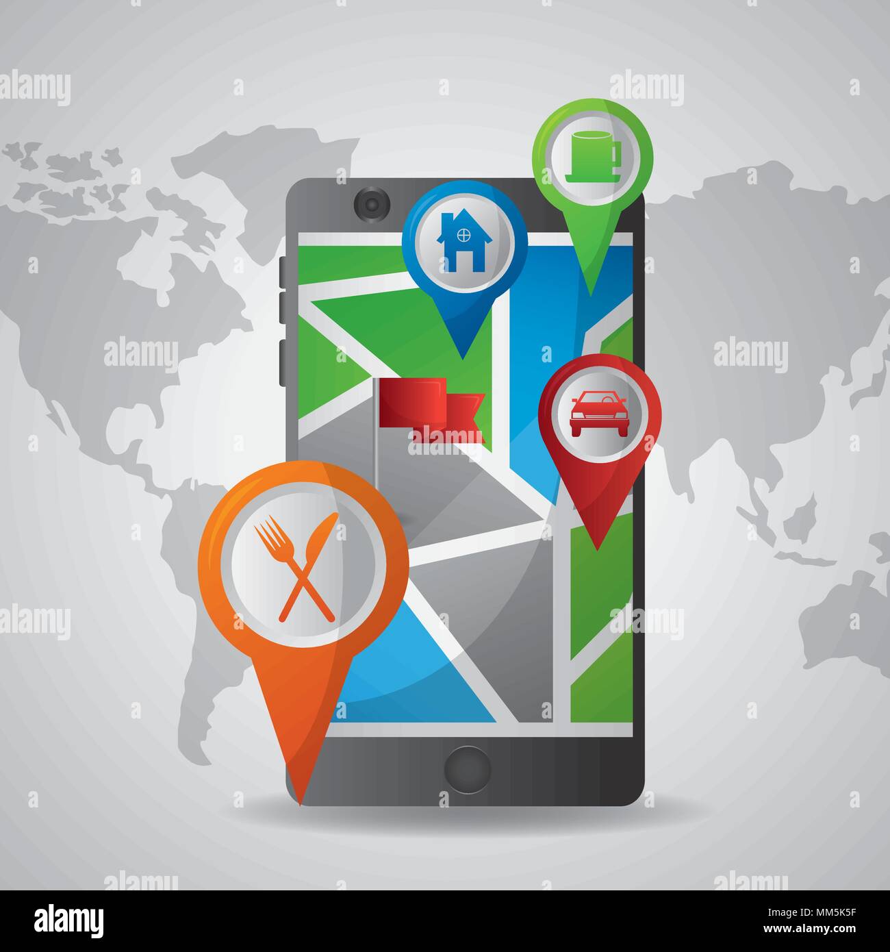 gps navigation application location restaurant gasoline place stay pin ...