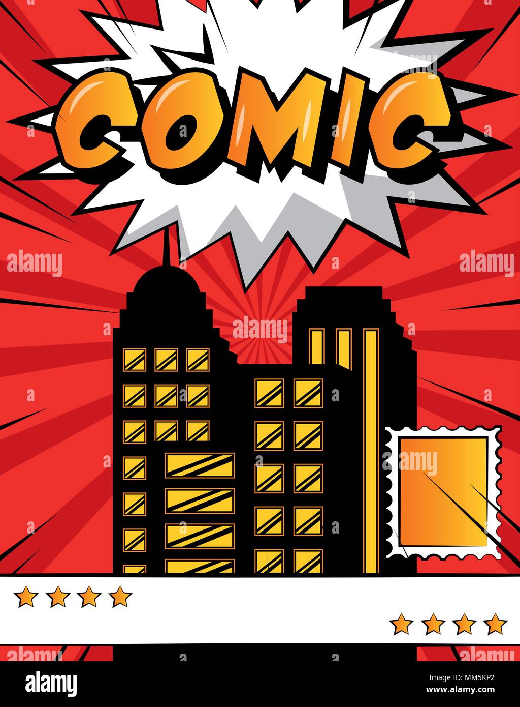 pop art comic book city vintage style vector illustration Stock Vector ...