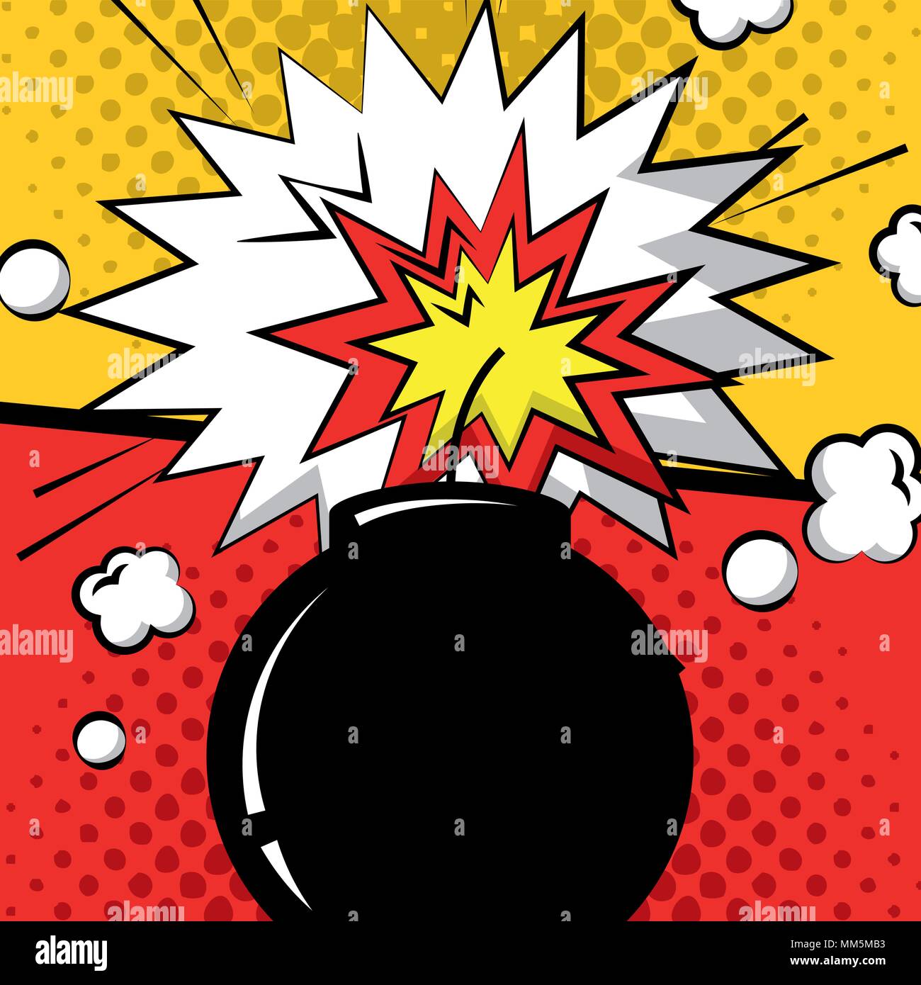 comic pop art bomb boom explosion vector illustration Stock Vector ...