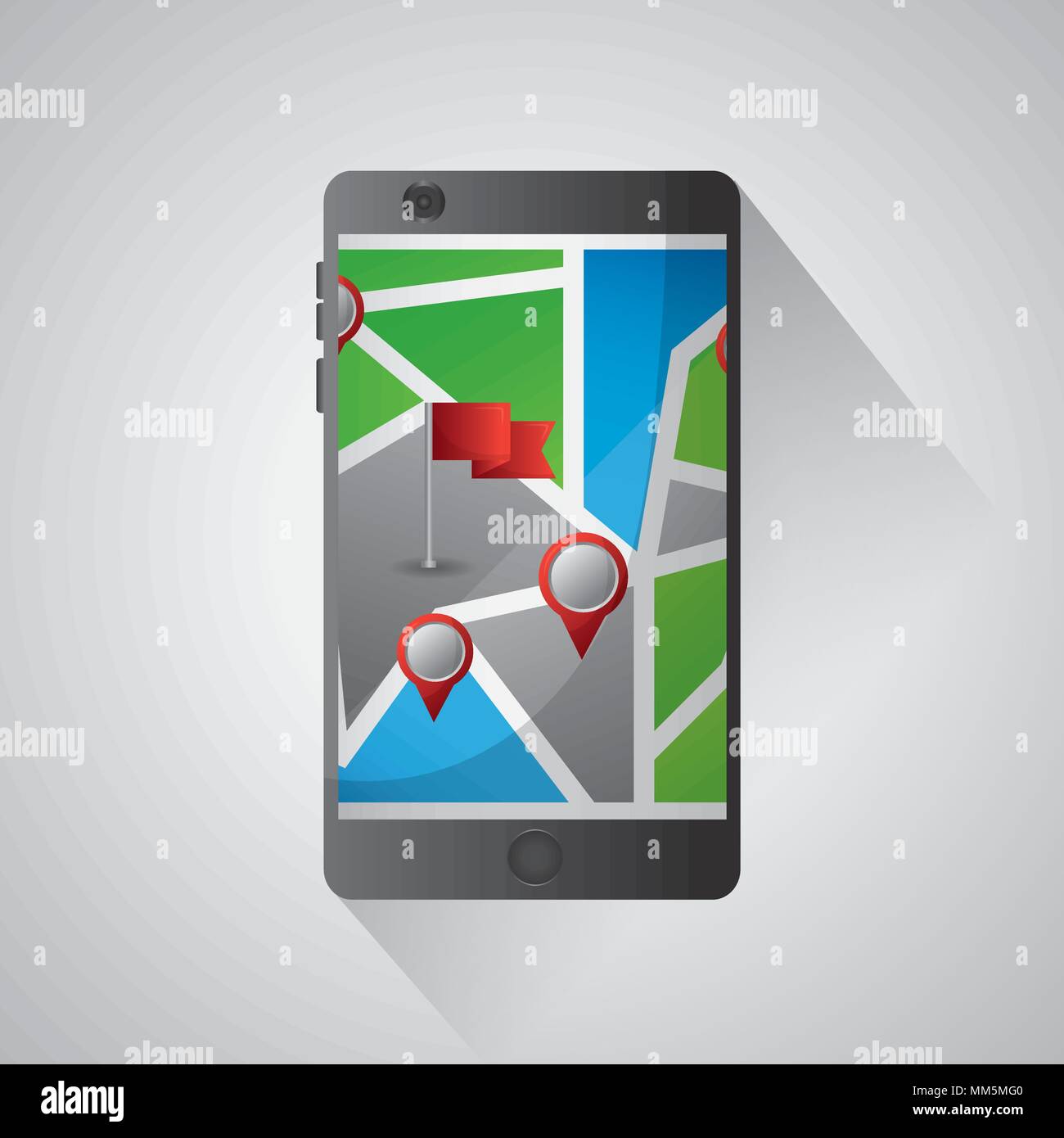 gps navigation application technology destination arrival point ubication vector illustration ...