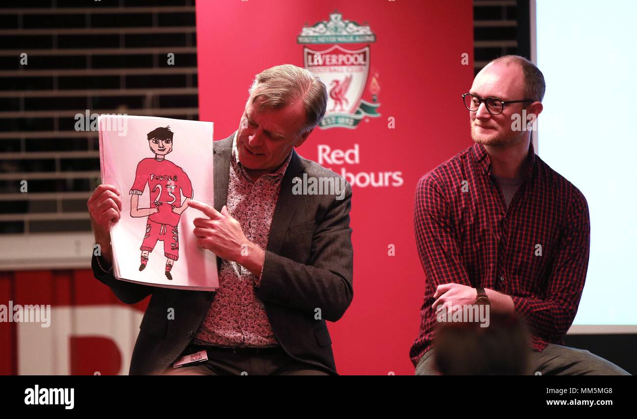 Liverpool historian Stephen Done and artist David Andrews during the ...