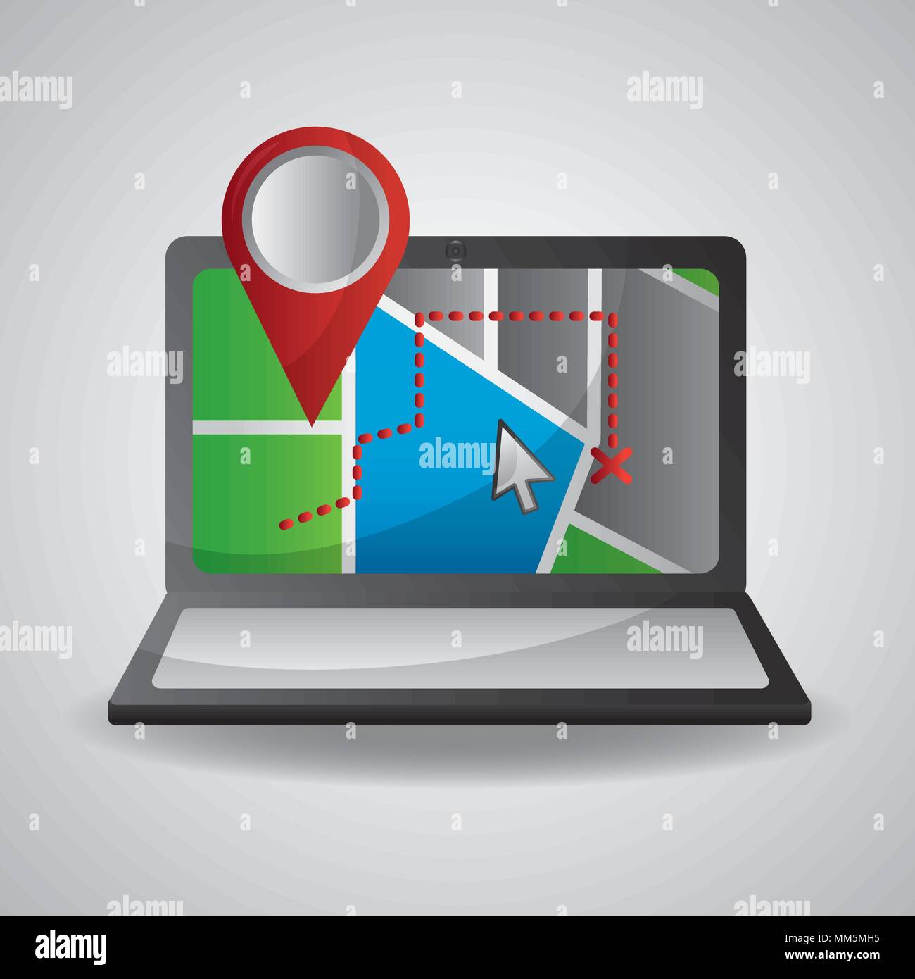 gps navigation application computer with arrival point location ...