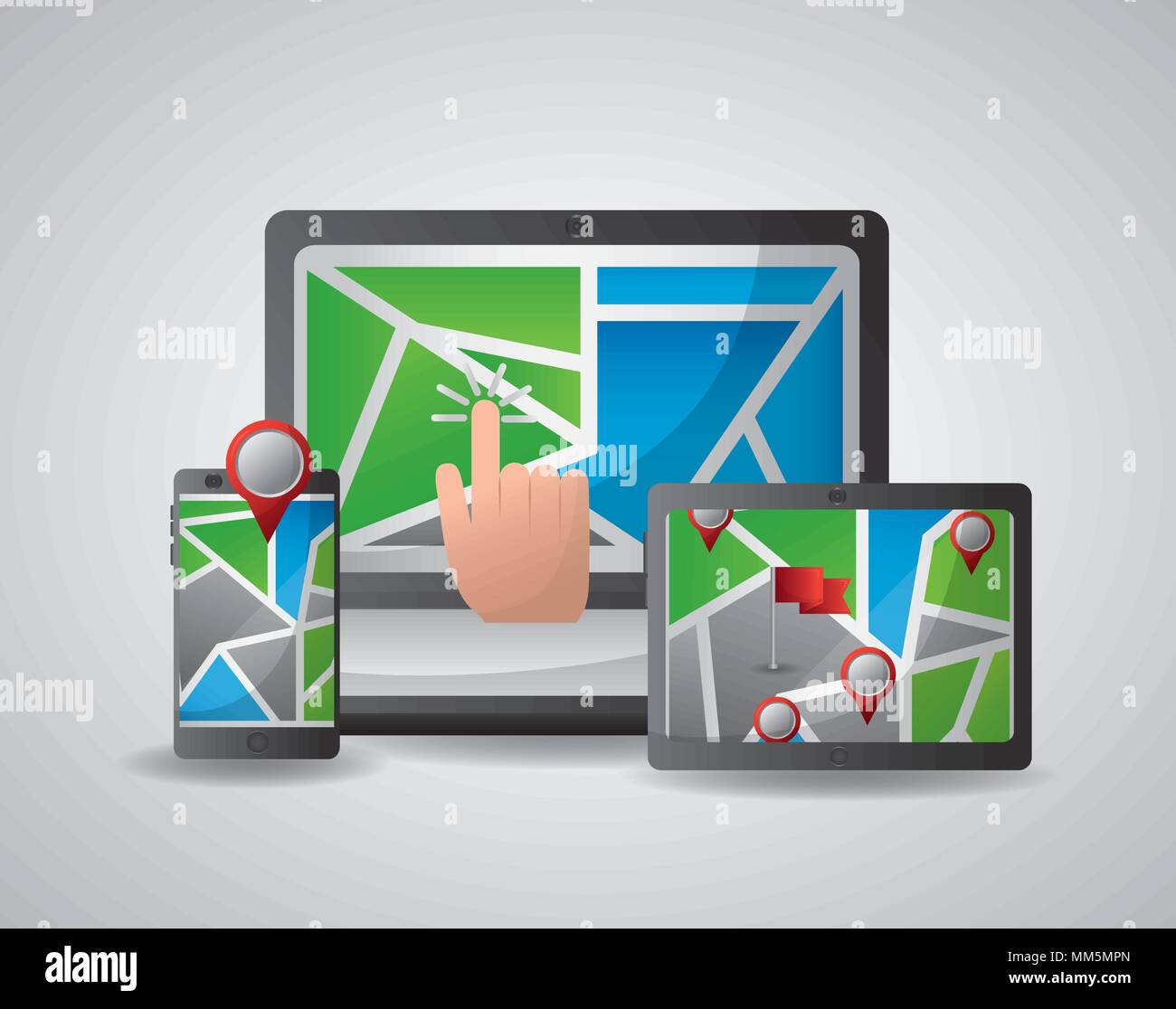 gps navigation application technology colouring place arrival location vector illustration Stock ...