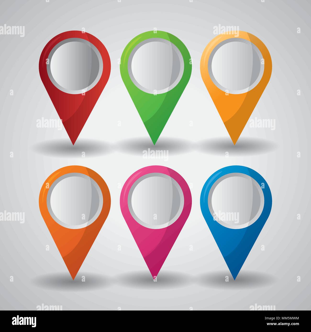 gps navigation colored pointer map shades white background vector illustration Stock Vector ...