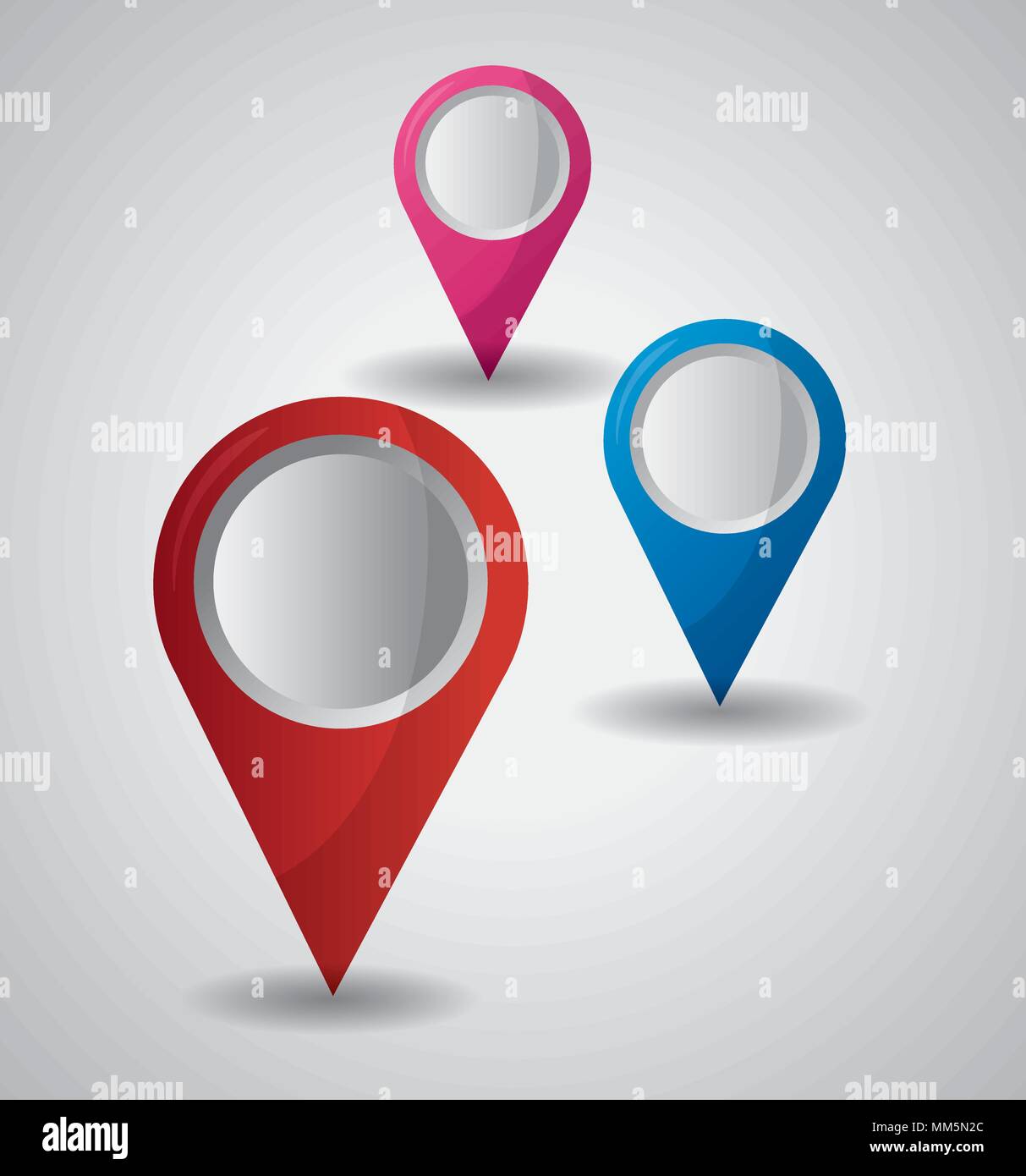 gps navigation application colored pins destination direction vector ...