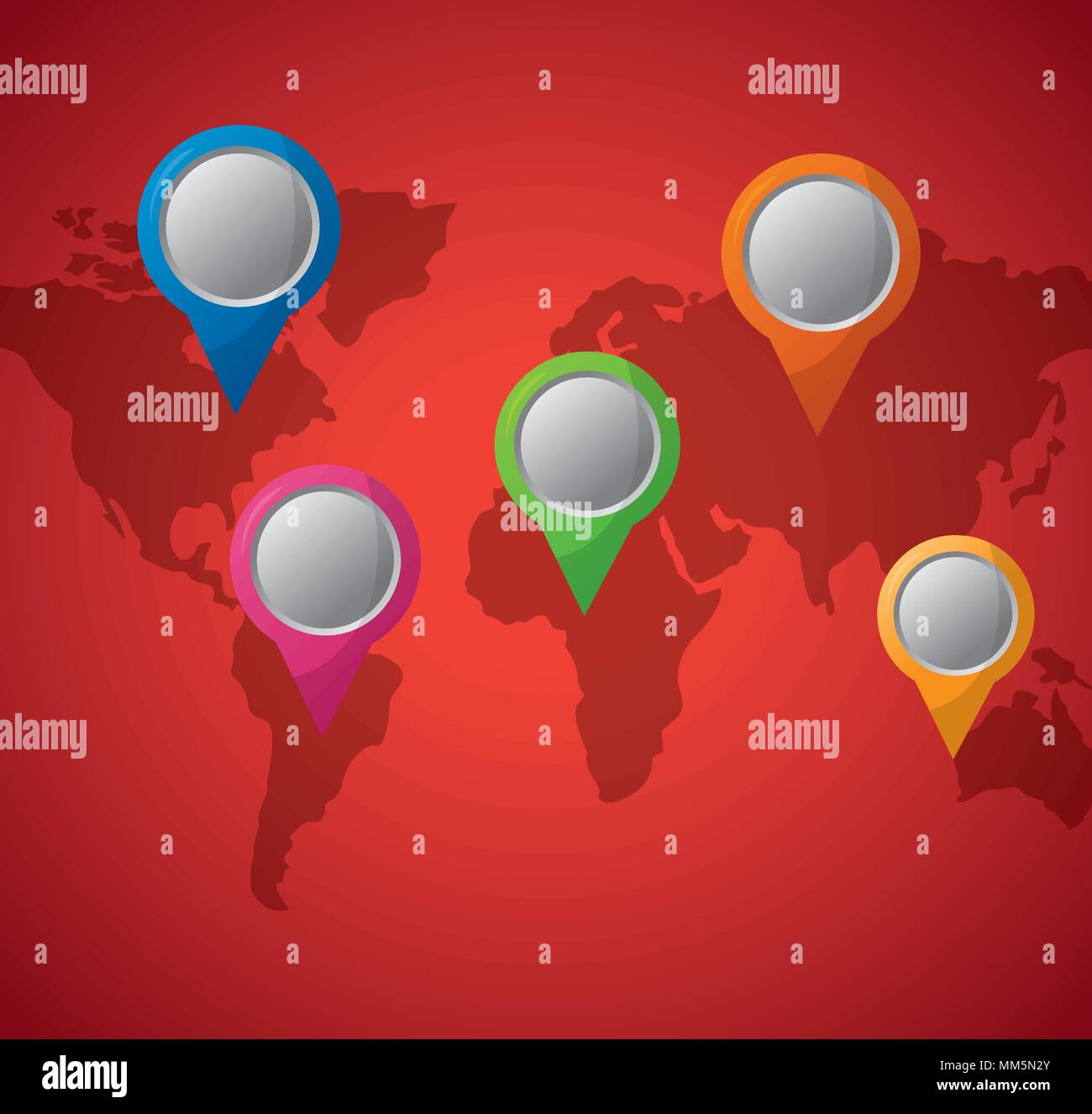 gps navigation application red map destination pin maps colored vector ...