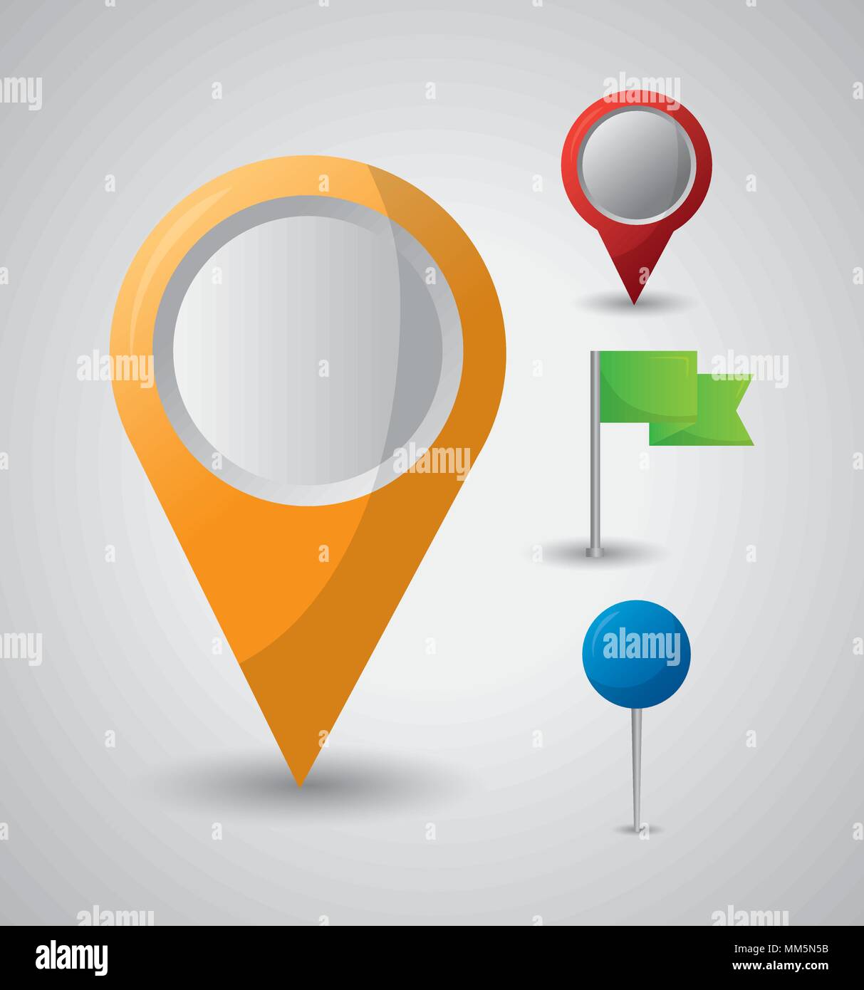 gps navigation application yellow location flag pin maps vector ...