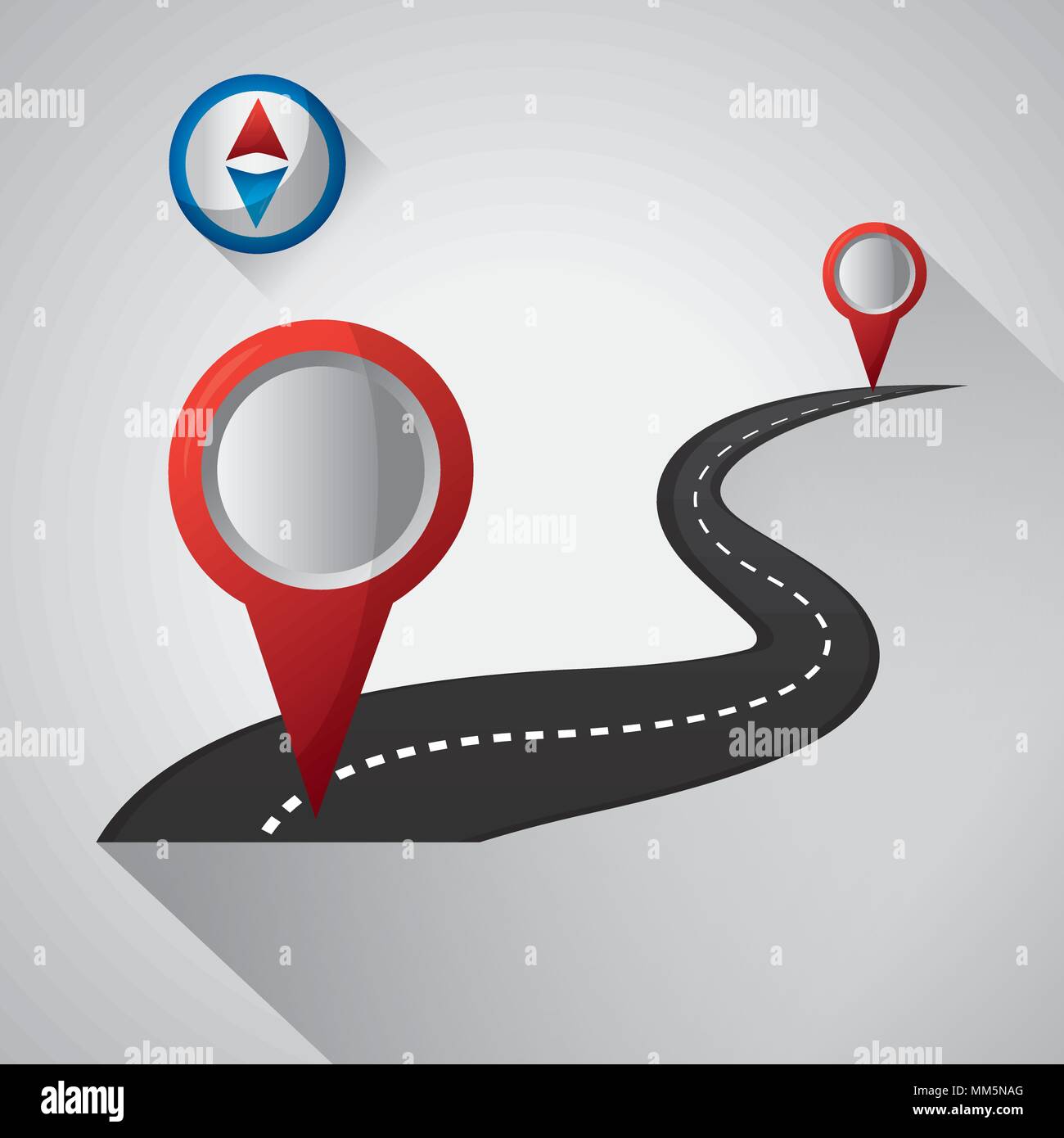 gps navigation application road location destination vector ...