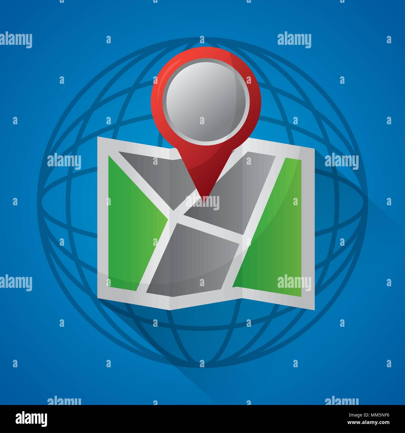 gps navigation application world with map red location ubication vector illustration Stock ...