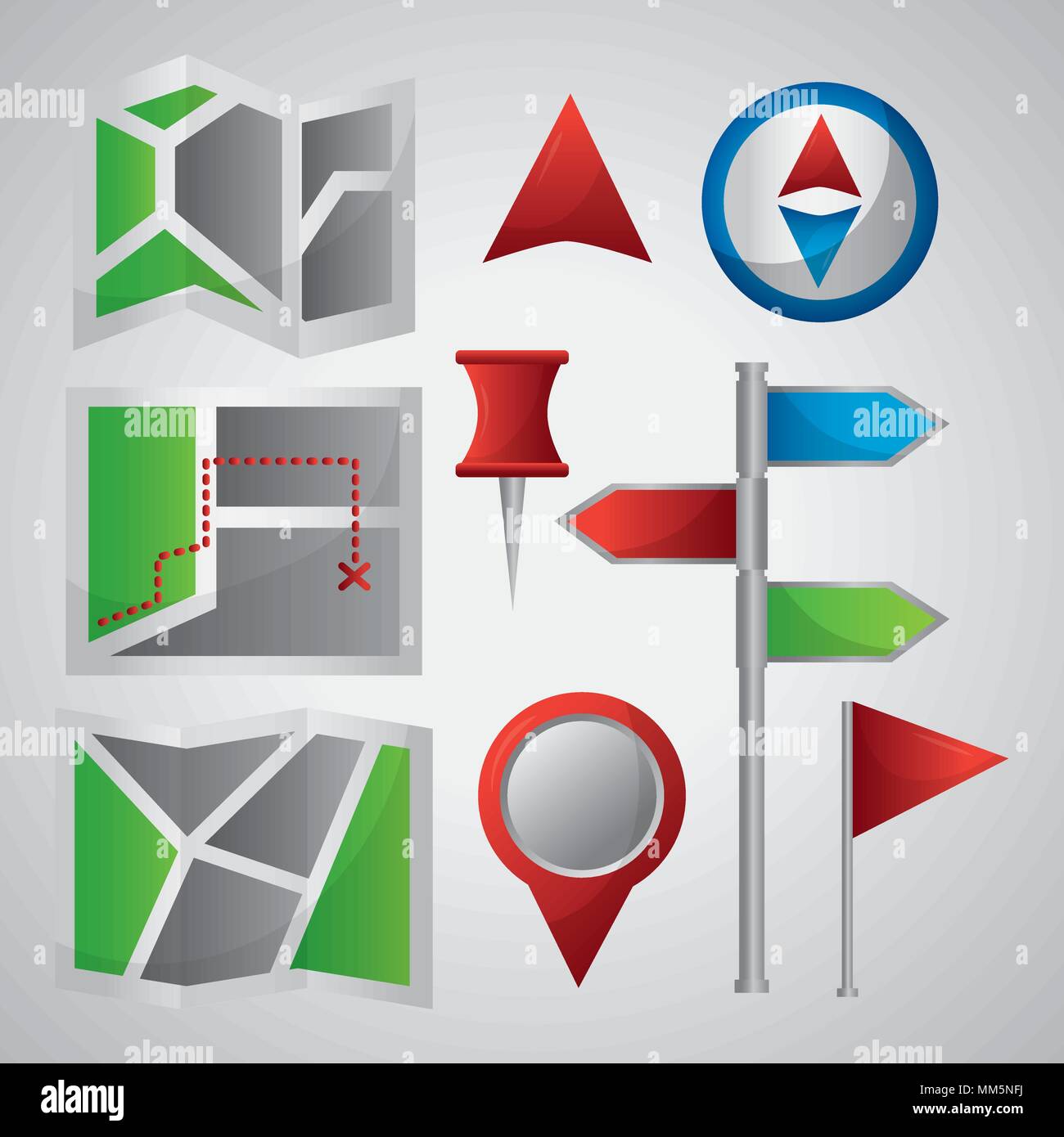 gps navigation application many maps location arrival point ubication vector illustration Stock ...