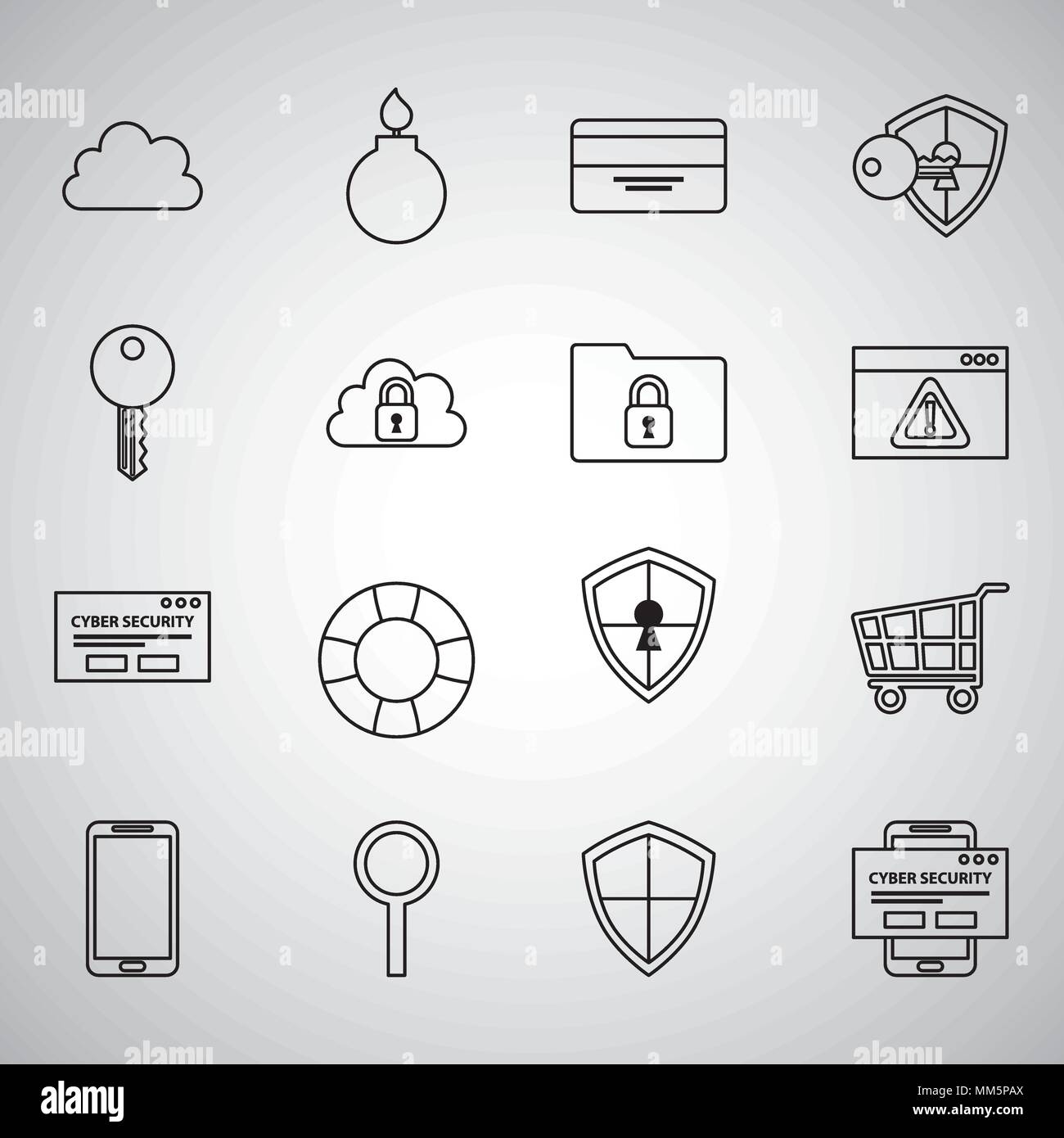 cyber security stickers padlock cloud locked safety alert field shop ...