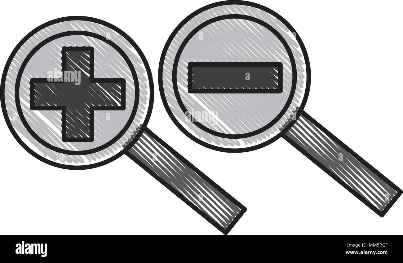 increase decrease magnifiers glass analysis vector illustration Stock Vector Image & Art - Alamy