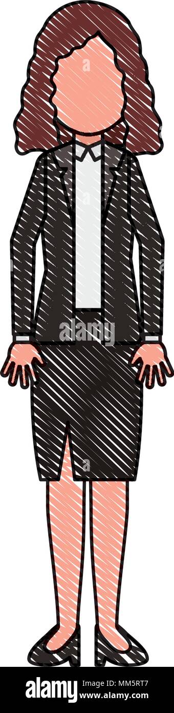 woman standing in formal clothes character vector illustration Stock ...