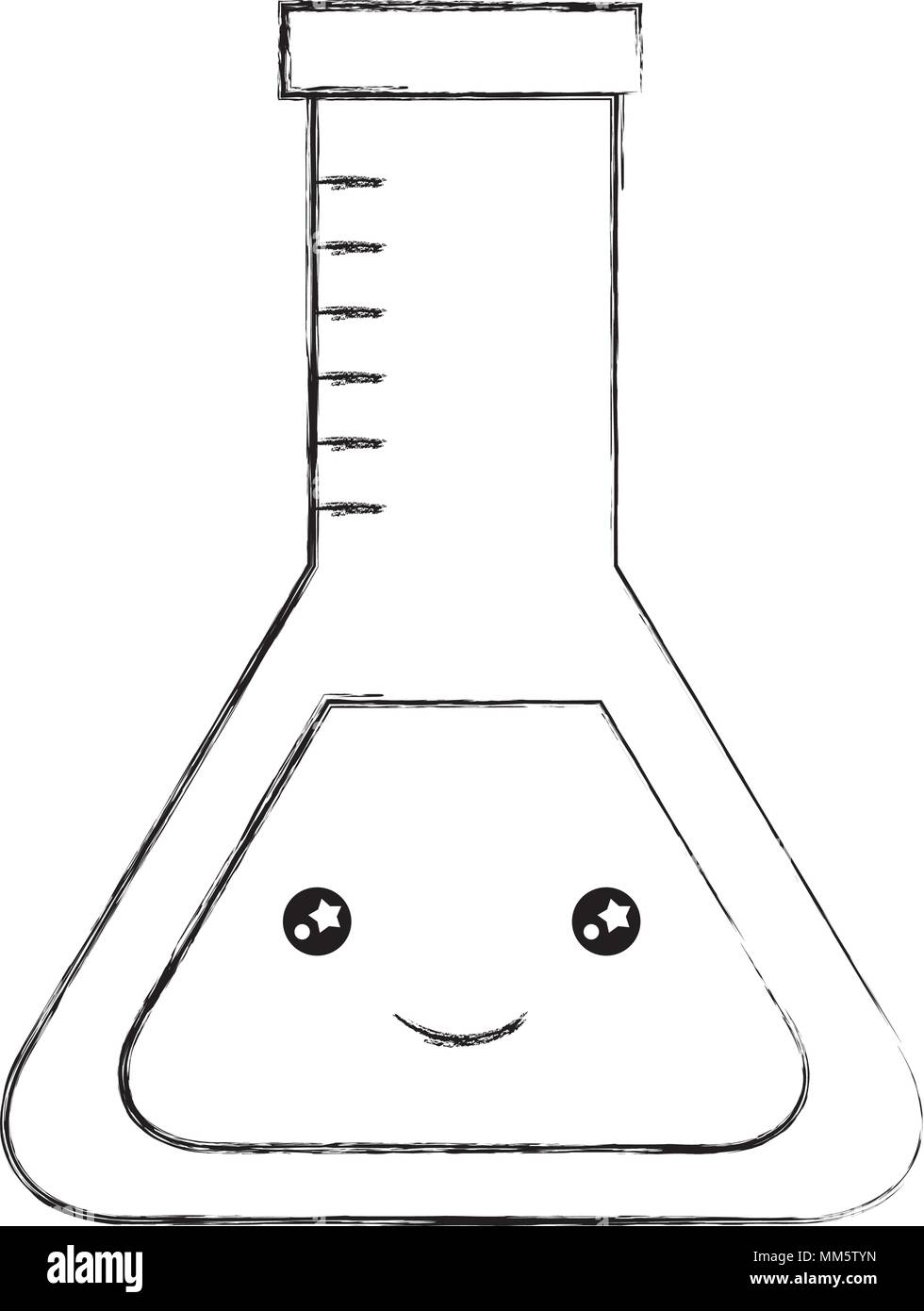 cartoon kawaii laboratory test tube happy vector illustration Stock ...