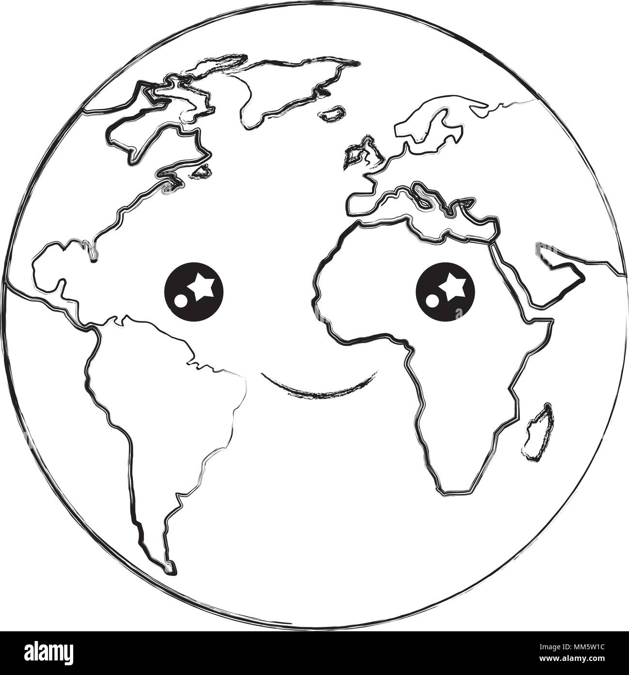 Emoji earth face Black and White Stock Photos & Images - Alamy