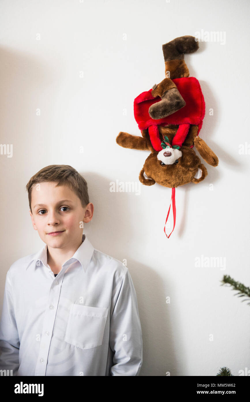 Portrait of boy at home Stock Photo - Alamy