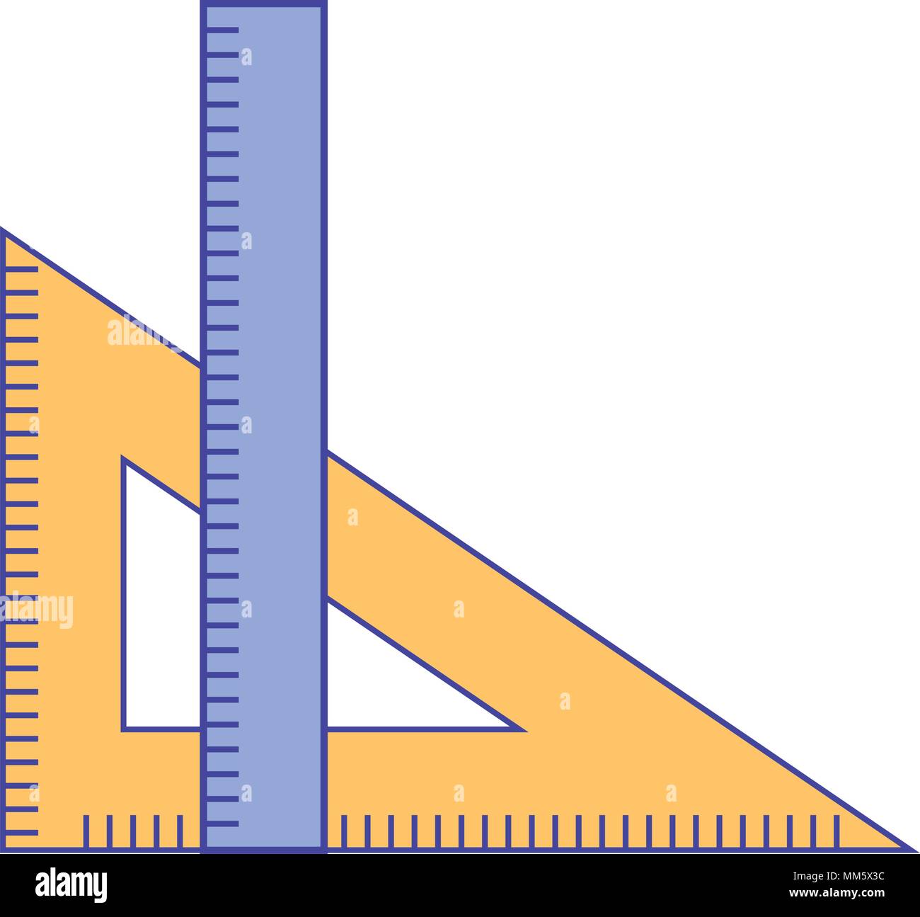 ruler and setsquare geometry object vector illustration Stock Vector ...