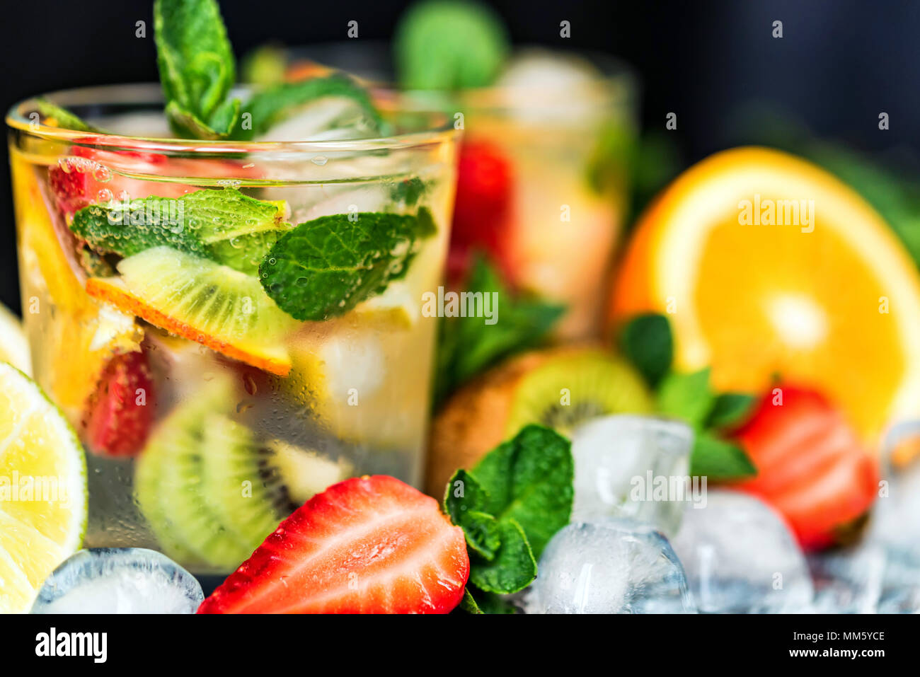 Homemade lemonade with fruit and mint Stock Photo - Alamy