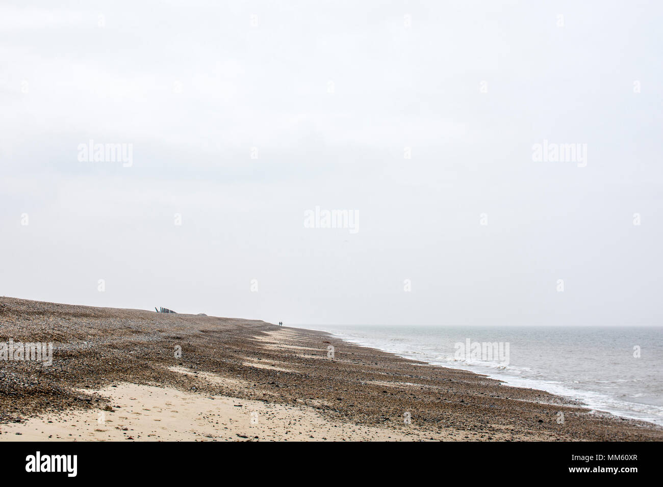 Salthouse beach, empty, bleak, shingle, beach, North Norfolk Stock ...