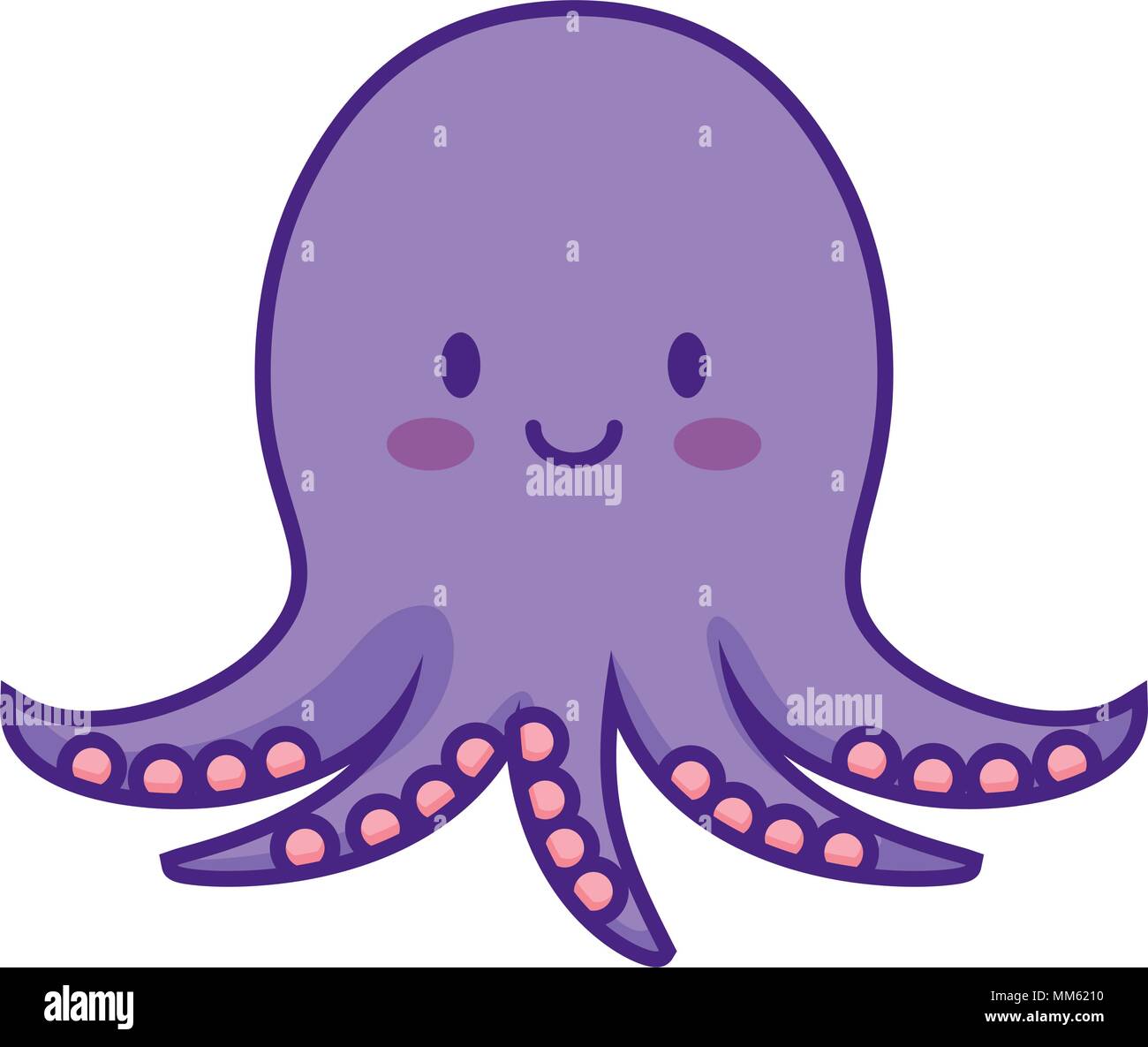 cute octopus icon over white background, vector illustration Stock ...