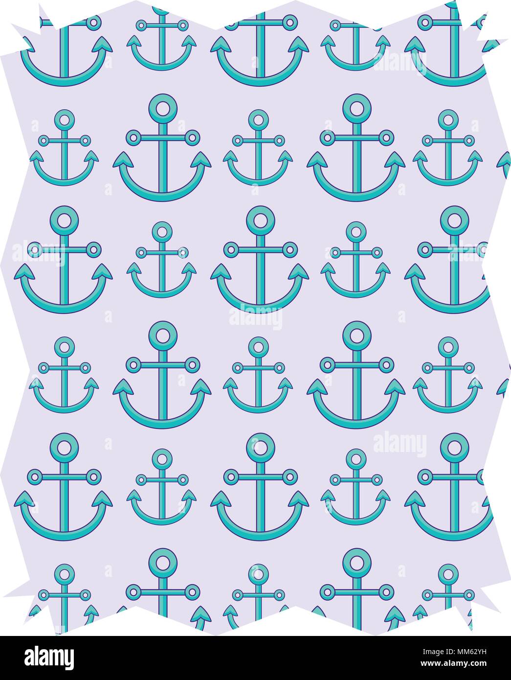 abstract frame with anchors pattern over white background, vector ...