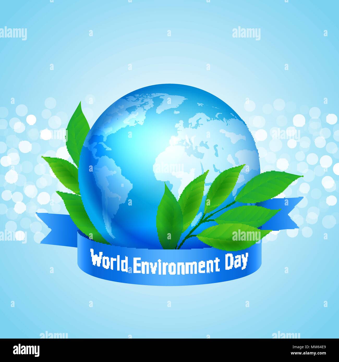 Blue World Logo With Leaves