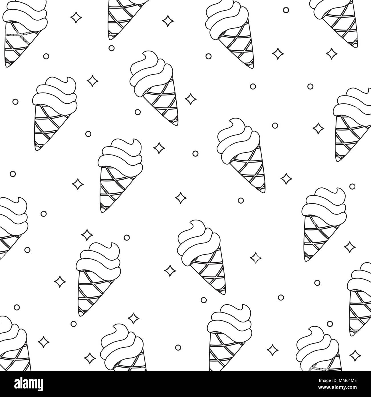 background of ice cream cones pattern, vector illustration Stock Vector ...