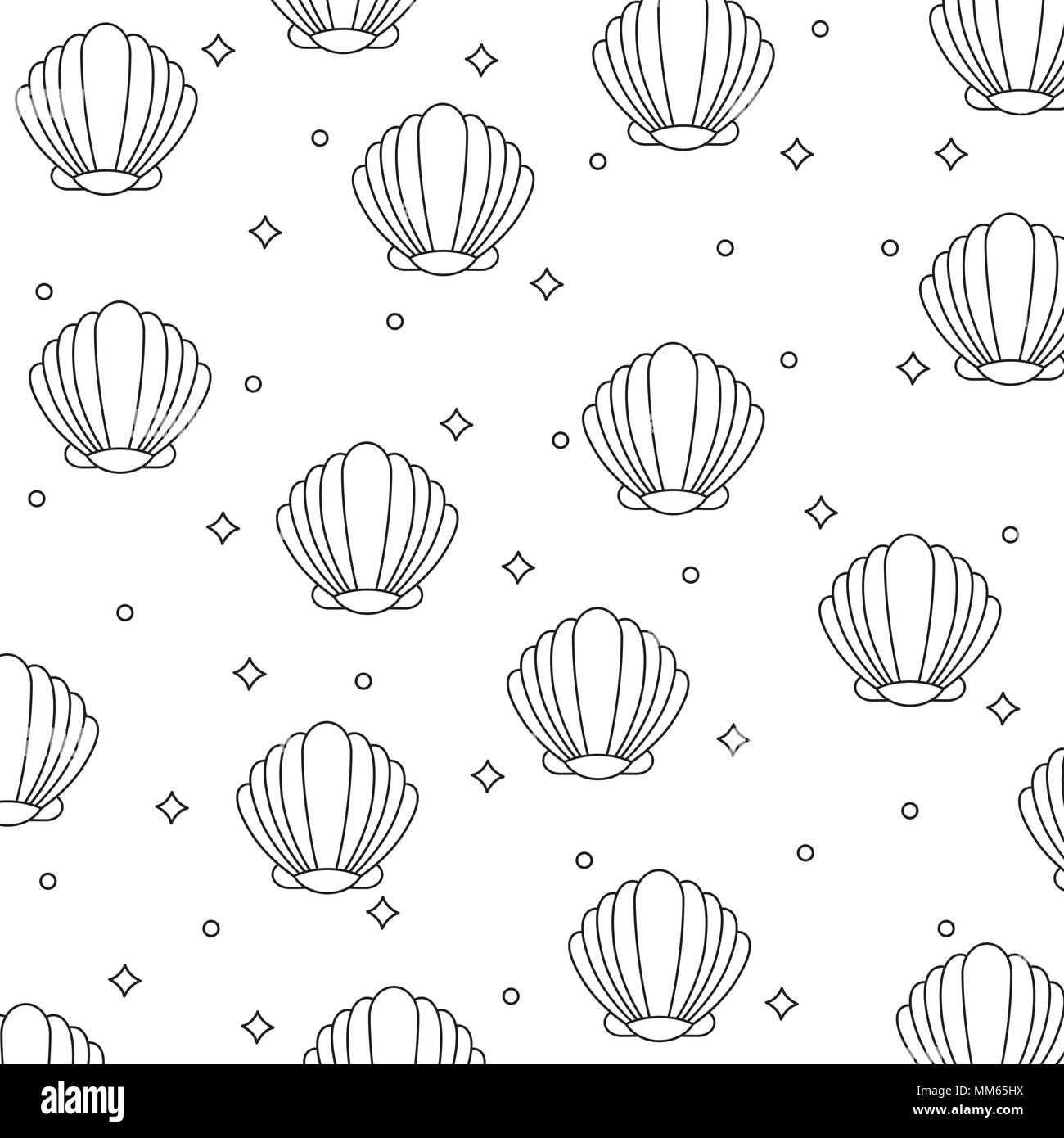 background of seashells pattern, vector illustration Stock Vector Image ...