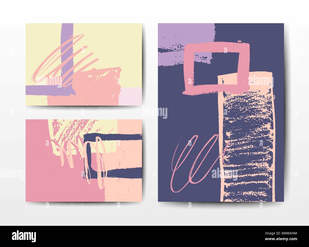 Modern grunge brush postcards Stock Vector Image & Art - Alamy