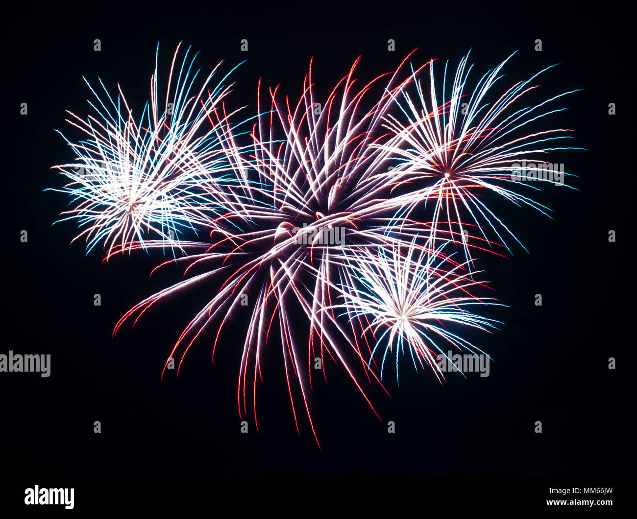 Beautiful firework during the spring festival on the Theresienwiese in ...