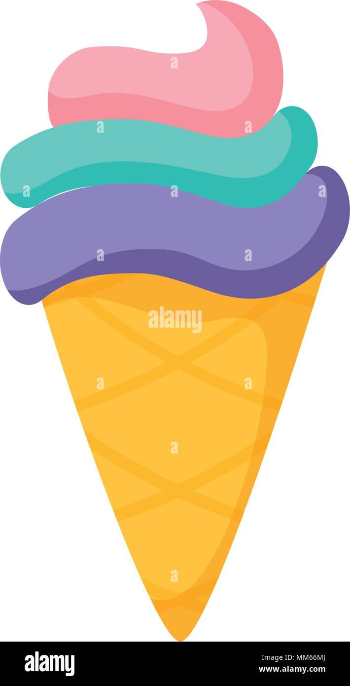 ice cream cone icon over white background, vector illustration Stock ...