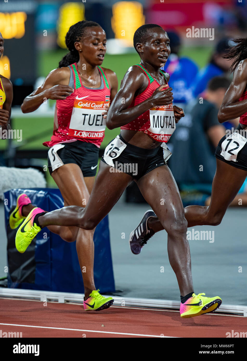 GOLD COAST, AUSTRALIA - APRIL 9: Beatrice Mutai of Kenya competing in ...