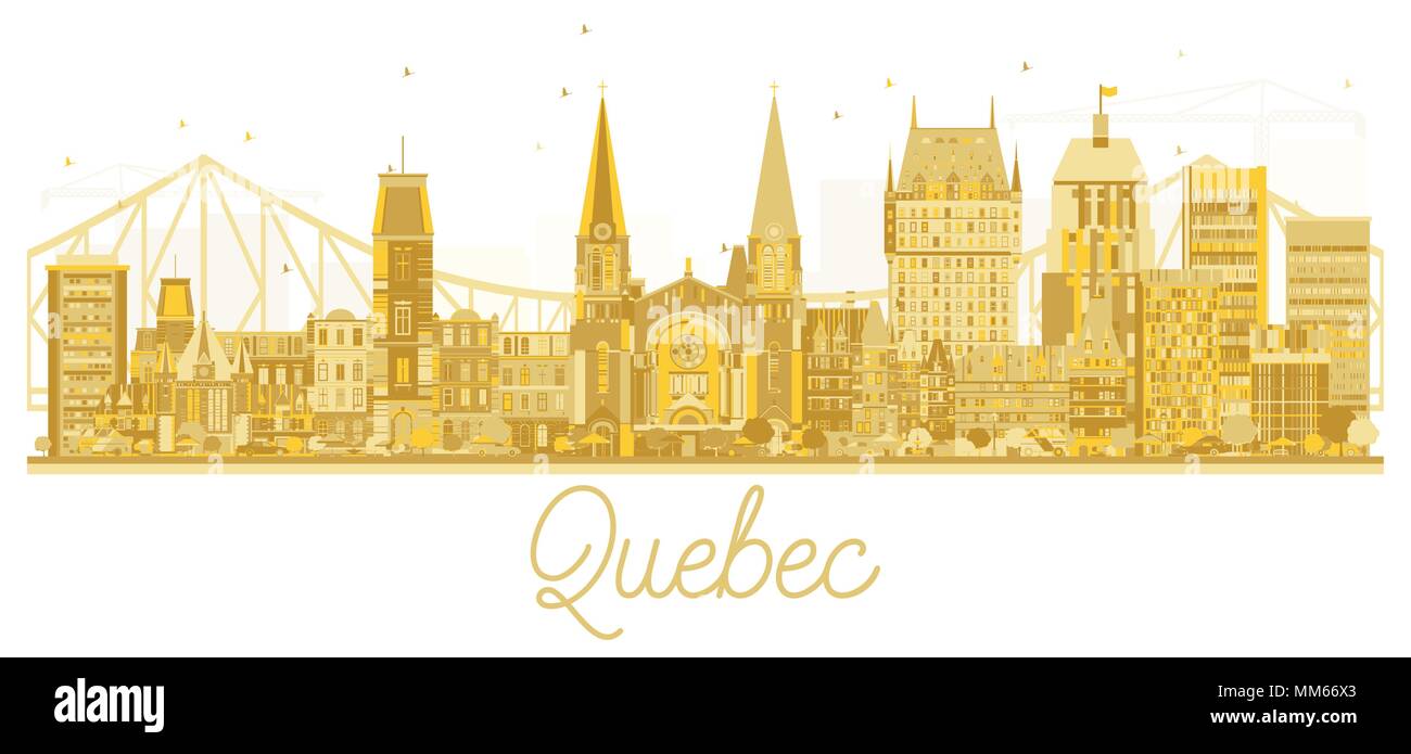 Quebec City Skyline Golden Silhouette. Vector Illustration Stock Vector ...
