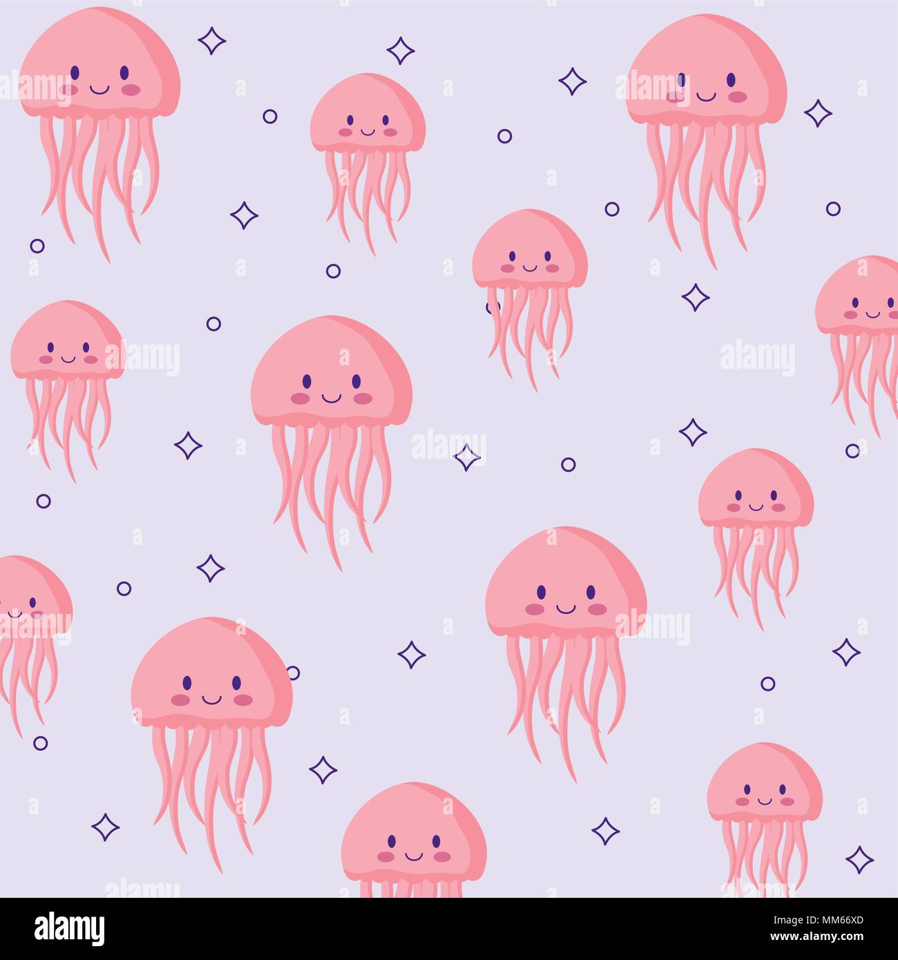 cute jellyfish background, colorful design. vector illustration Stock ...