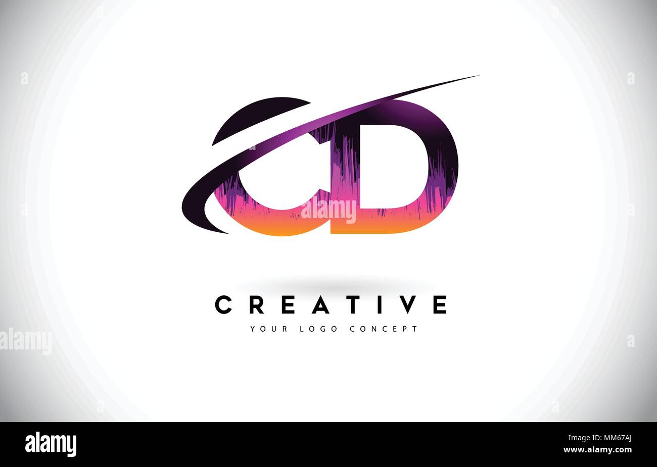 CD C D Grunge Letter Logo with Purple Vibrant Colors Design. Creative ...