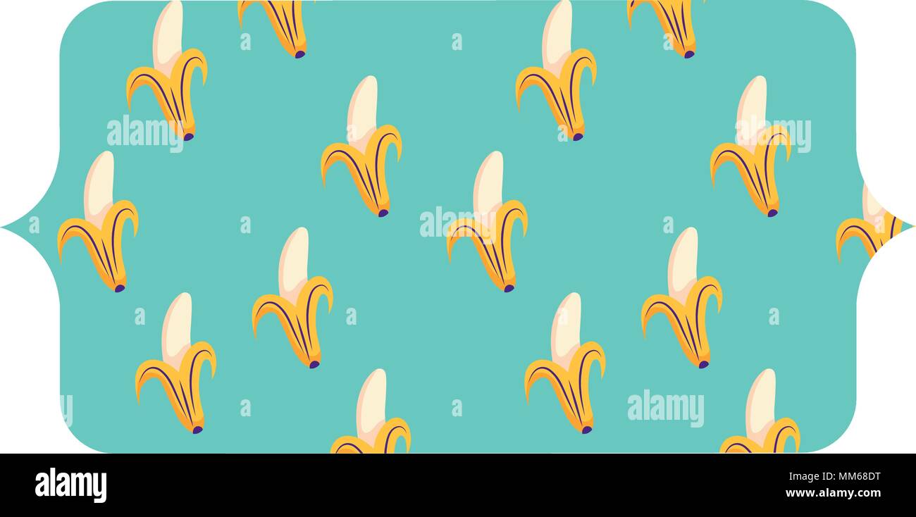 banner with bananas pattern over white background, vector illustration ...